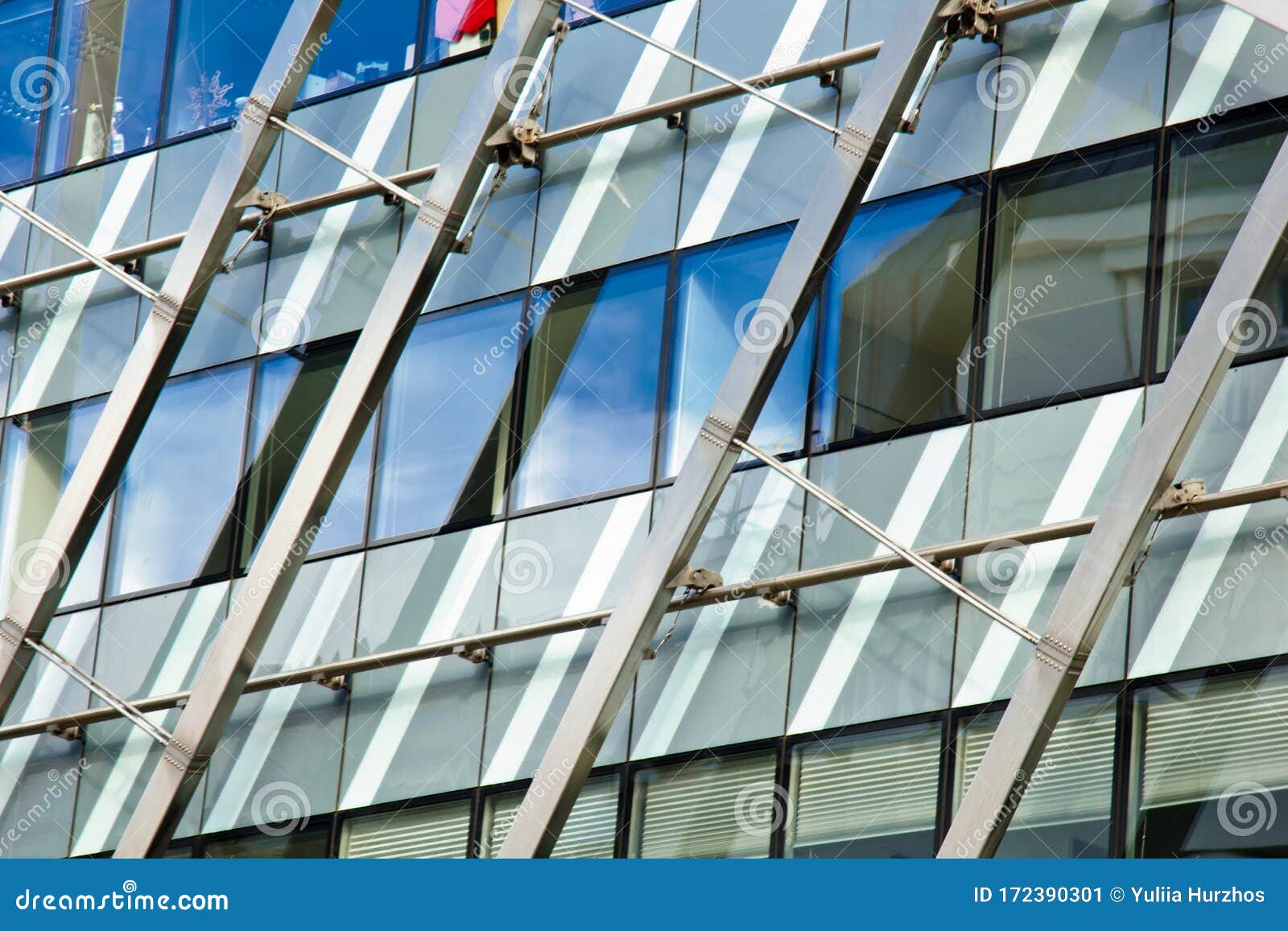 High-rise Building. the Sky Reflected in Windows of a High-rise ...