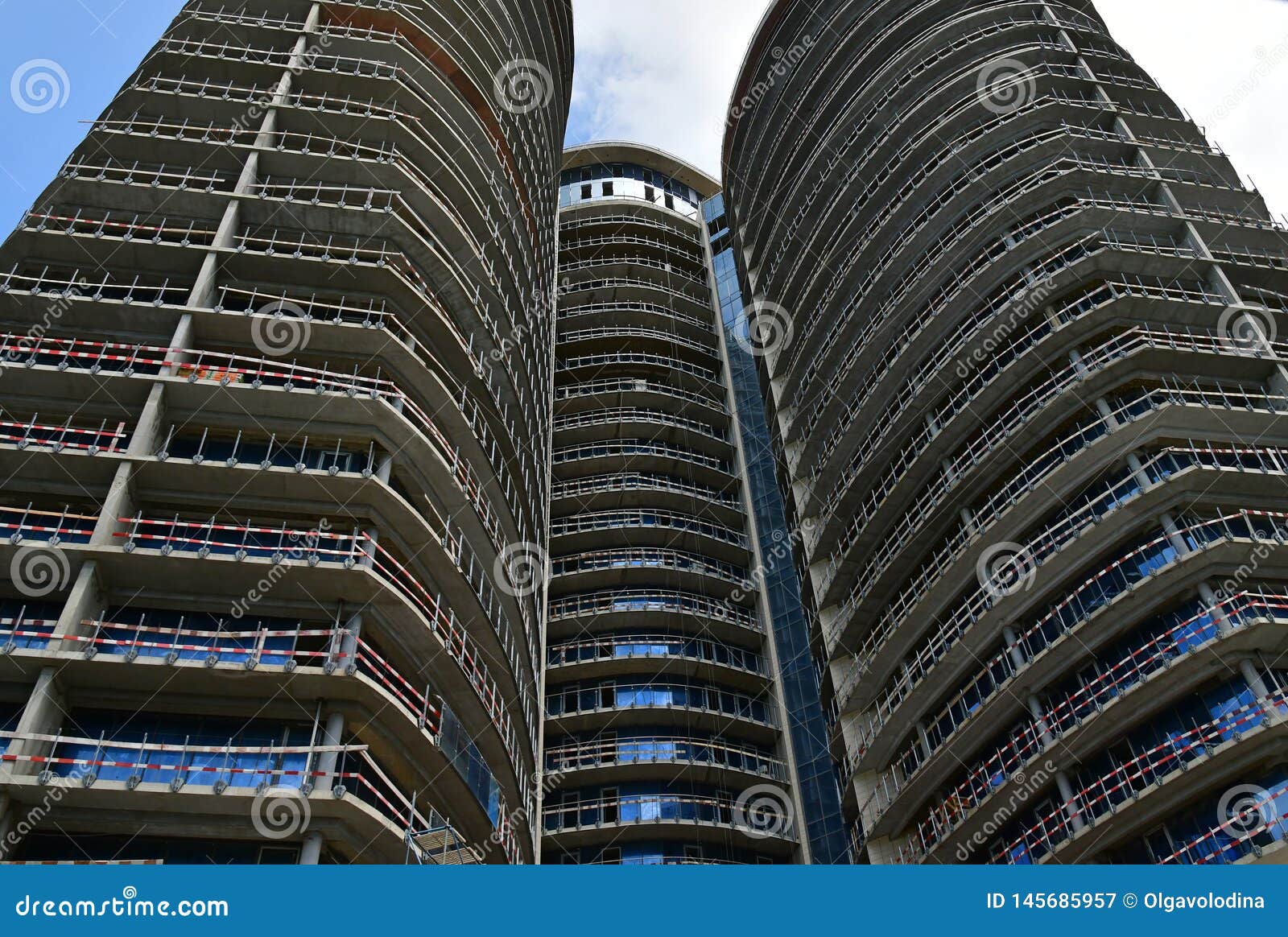 High Rise Building Under Construction, Bottom View Stock Image - Image ...