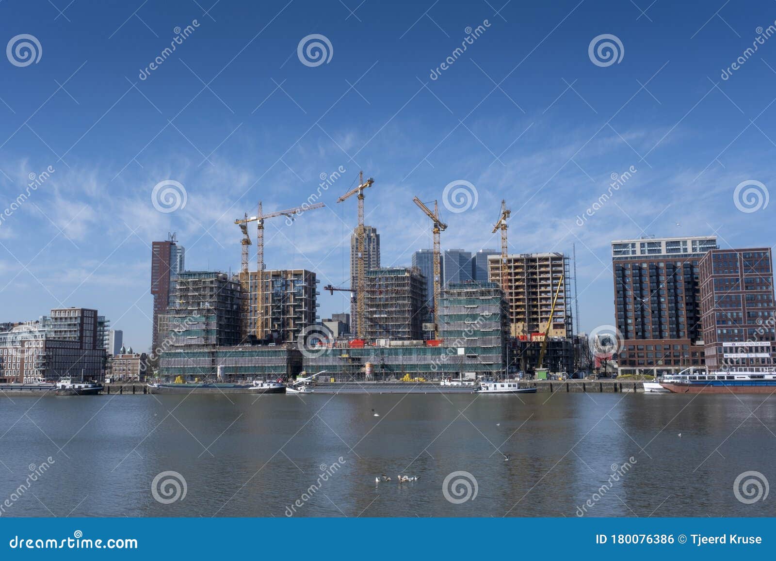 High Rise Building Under Construction in Evening Sky in Rotterdam, the ...