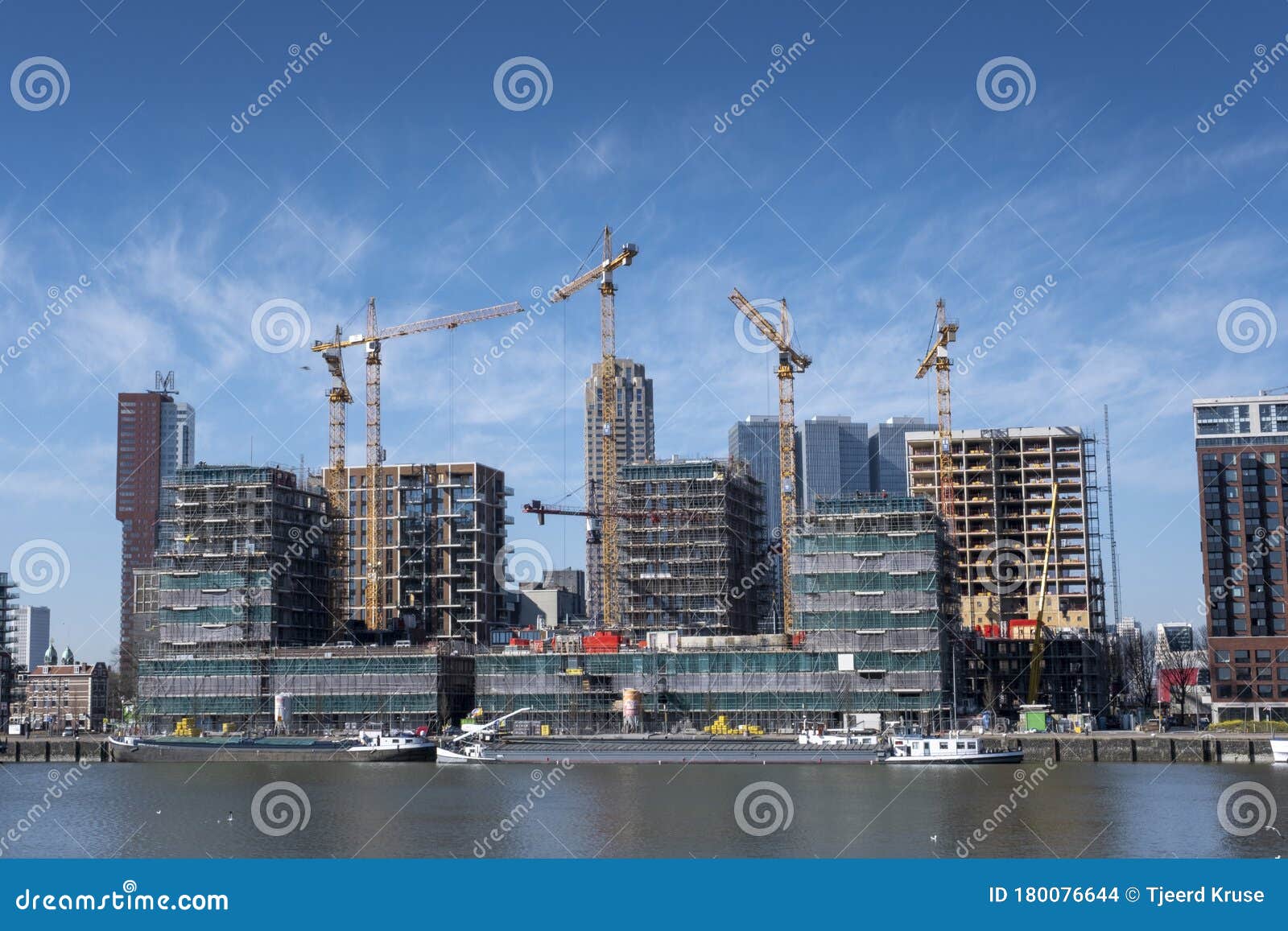 High Rise Building Under Construction in Evening Sky in Rotterdam, the ...