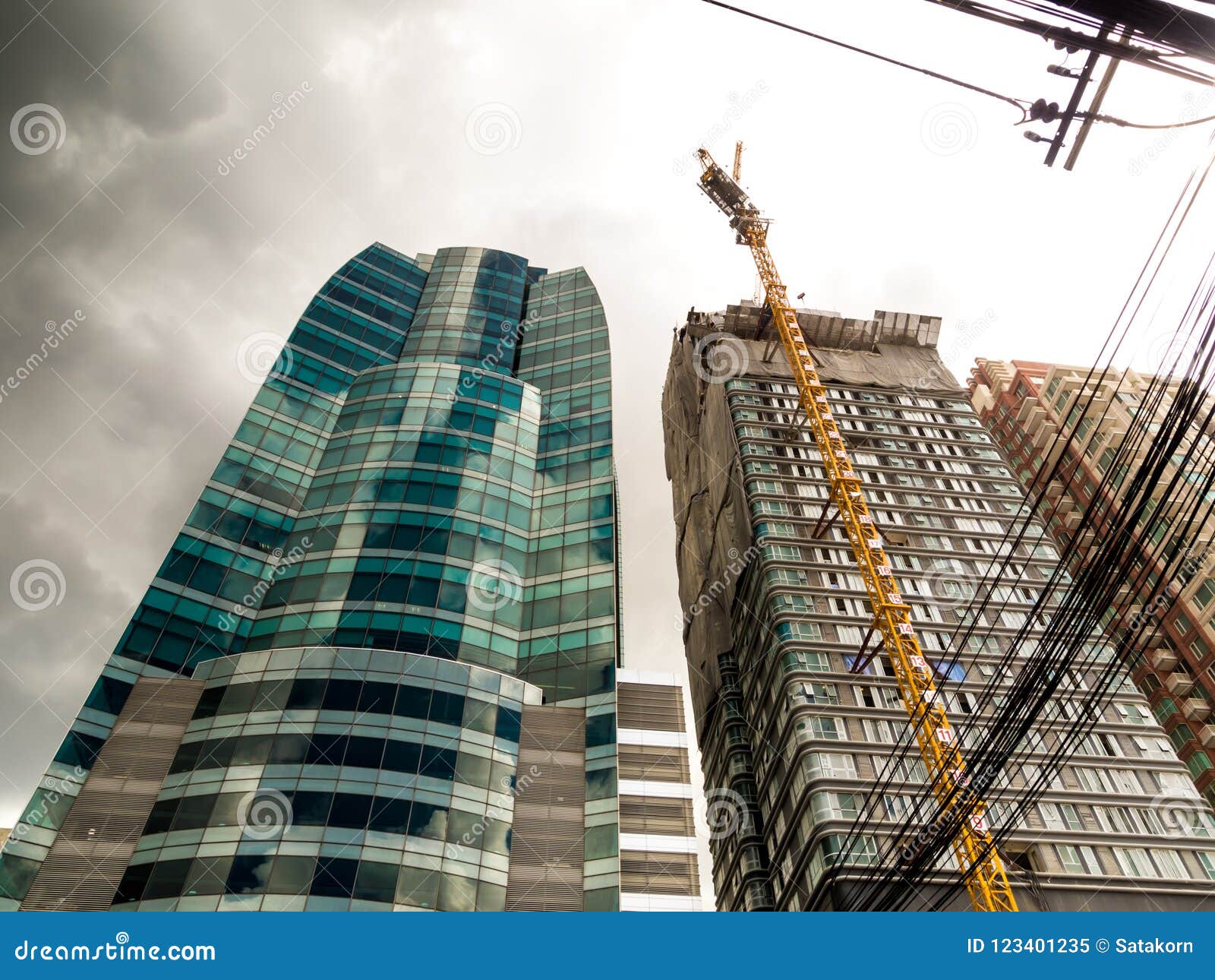 The High-rise Building Under Construction Stock Image - Image of rise ...