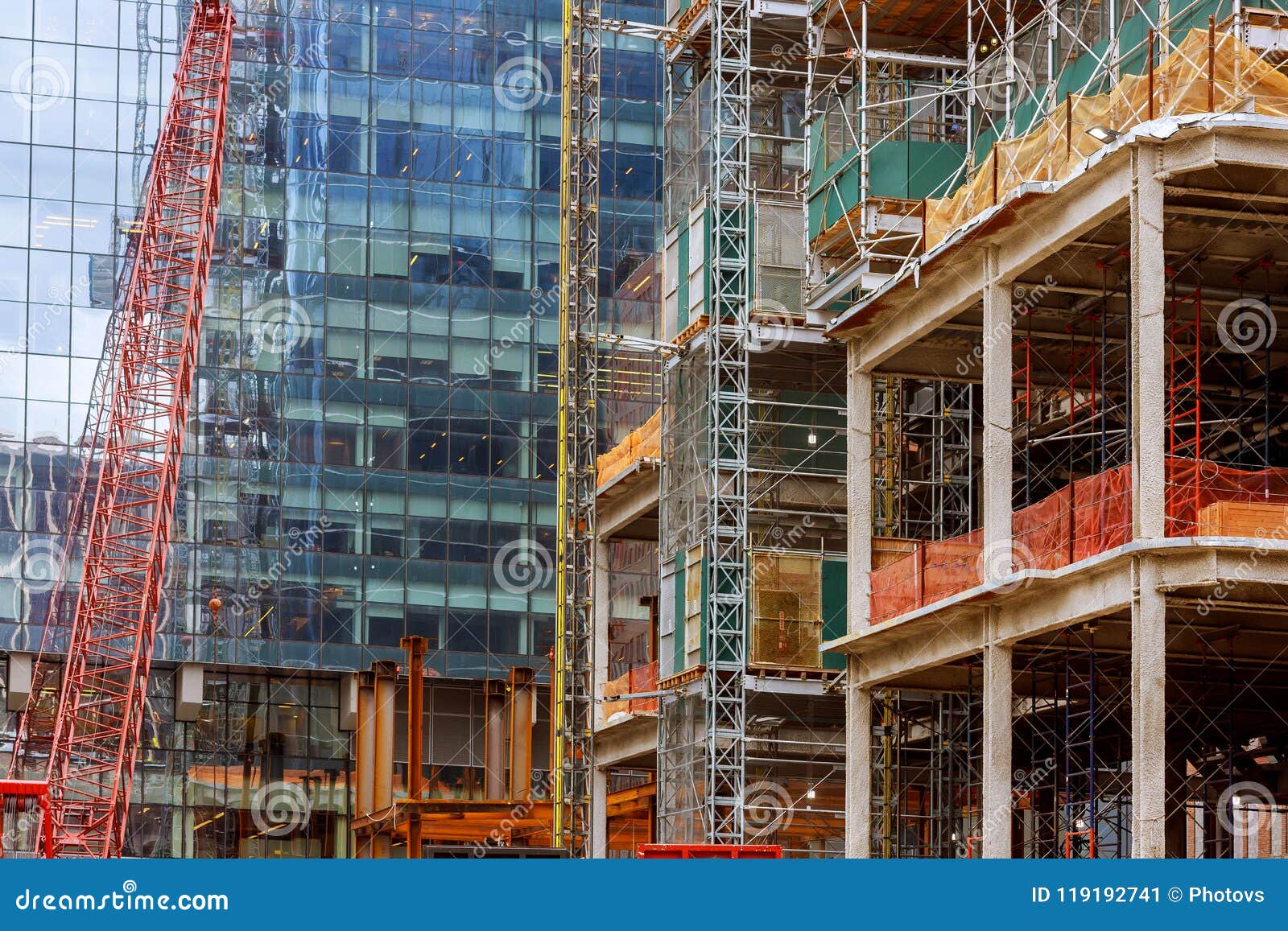 High Rise Building Under Construction Stock Image - Image of built ...