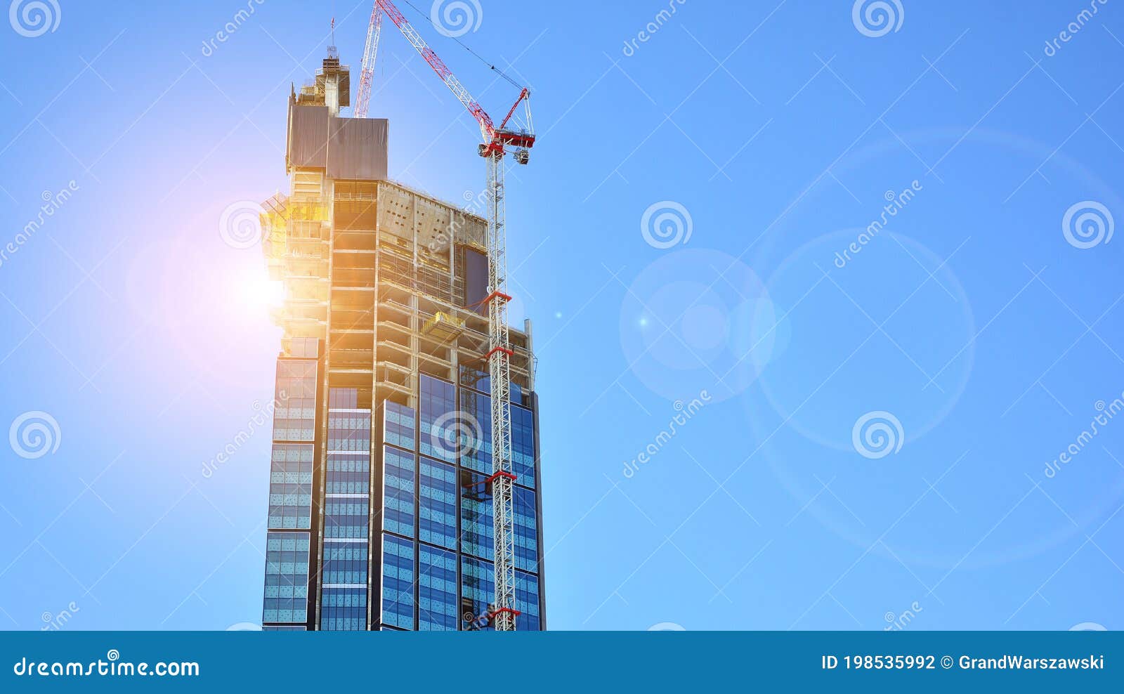 High-rise Building Under Construction. Stock Photo - Image of concrete ...