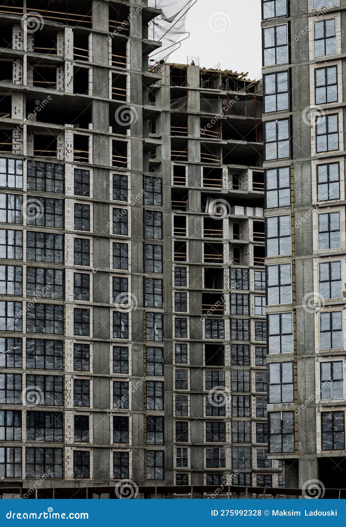 High-rise Building Under Construction Stock Photo - Image of concrete ...