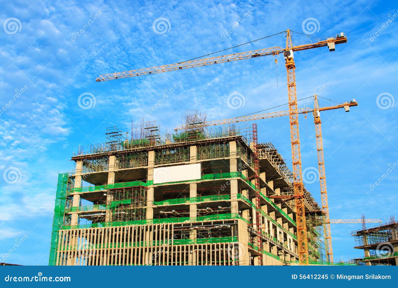 High Rise Building Under Construction Stock Image - Image of industrial ...