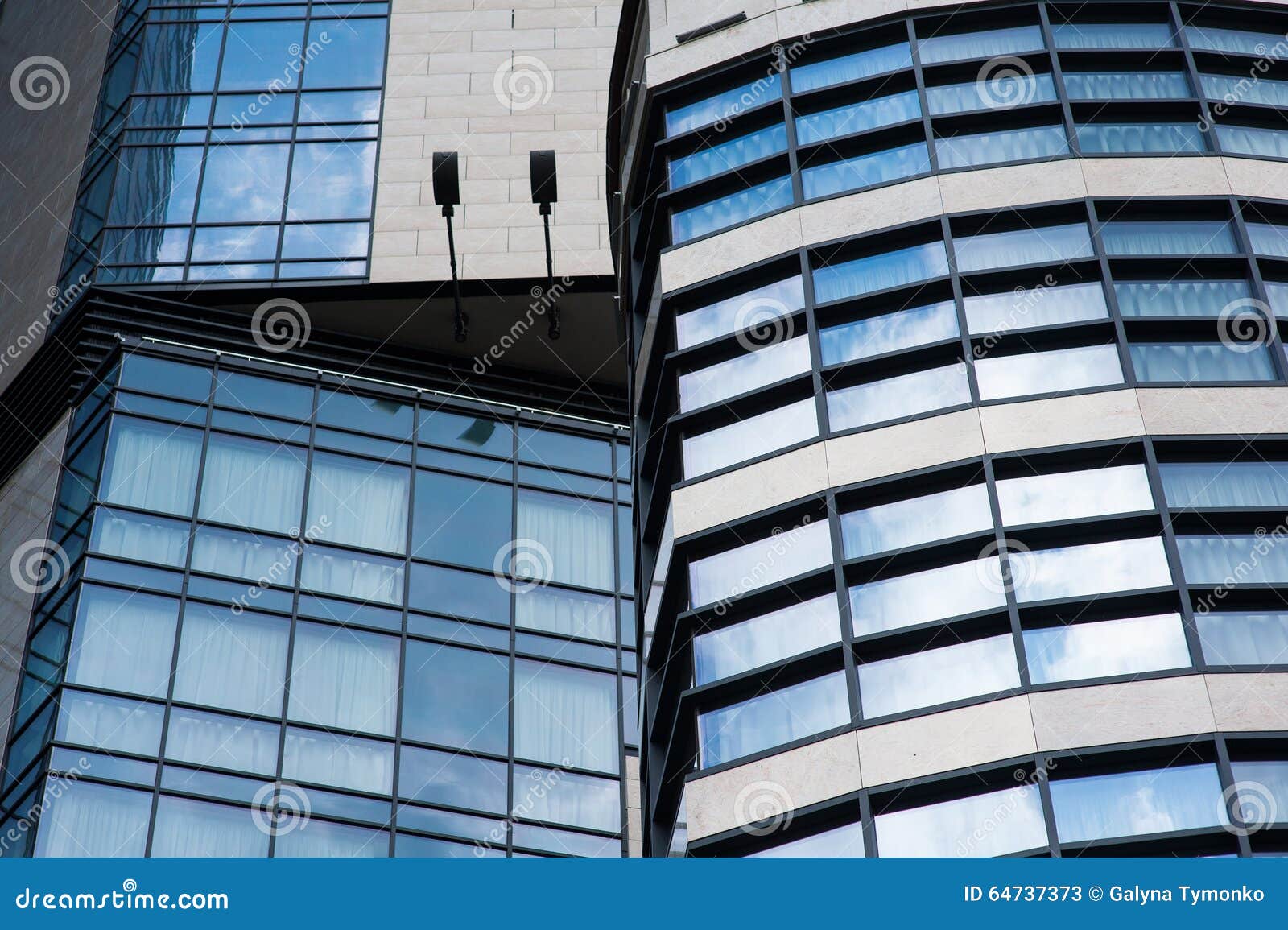 High Rise Building with Window Line Pattern Perspective Stock Image ...