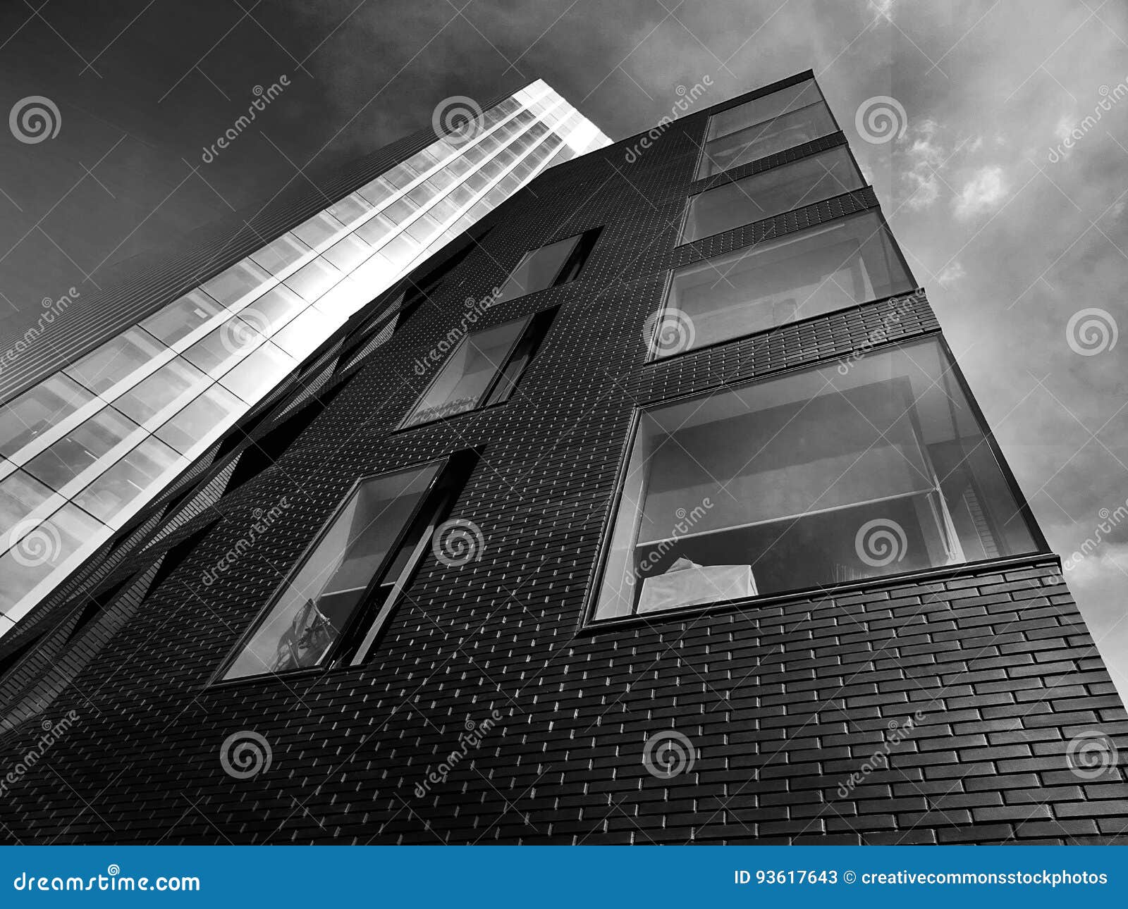 High Rise Buildings In Black And White Picture. Image: 93617643