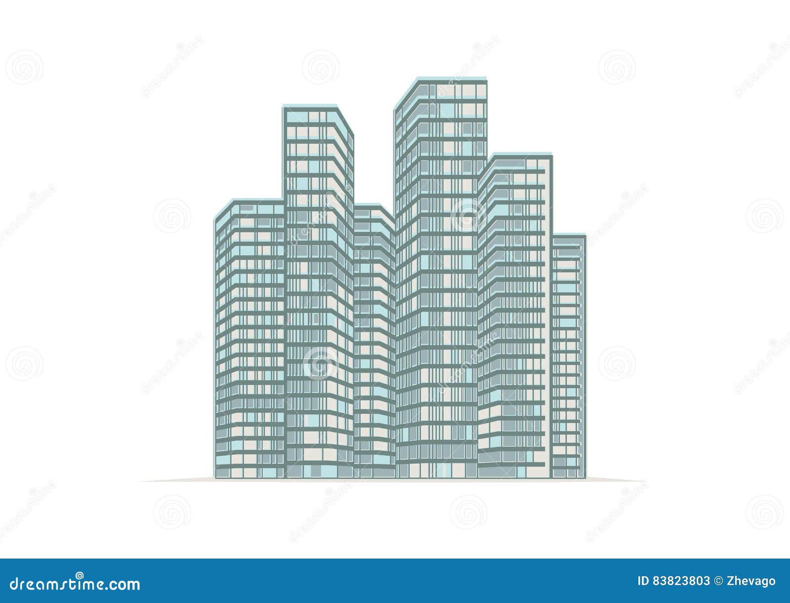 High-rise Buildings of the City. Stock Vector - Illustration of rise ...