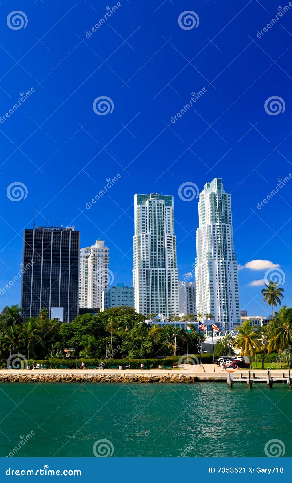 The High-rise Buildings in Downtown Miami Stock Image - Image of ...