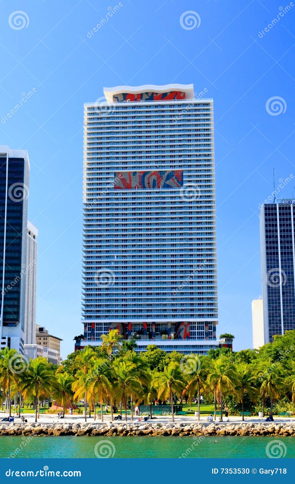 The High-rise Buildings in Downtown Miami Stock Photo - Image of ocean ...