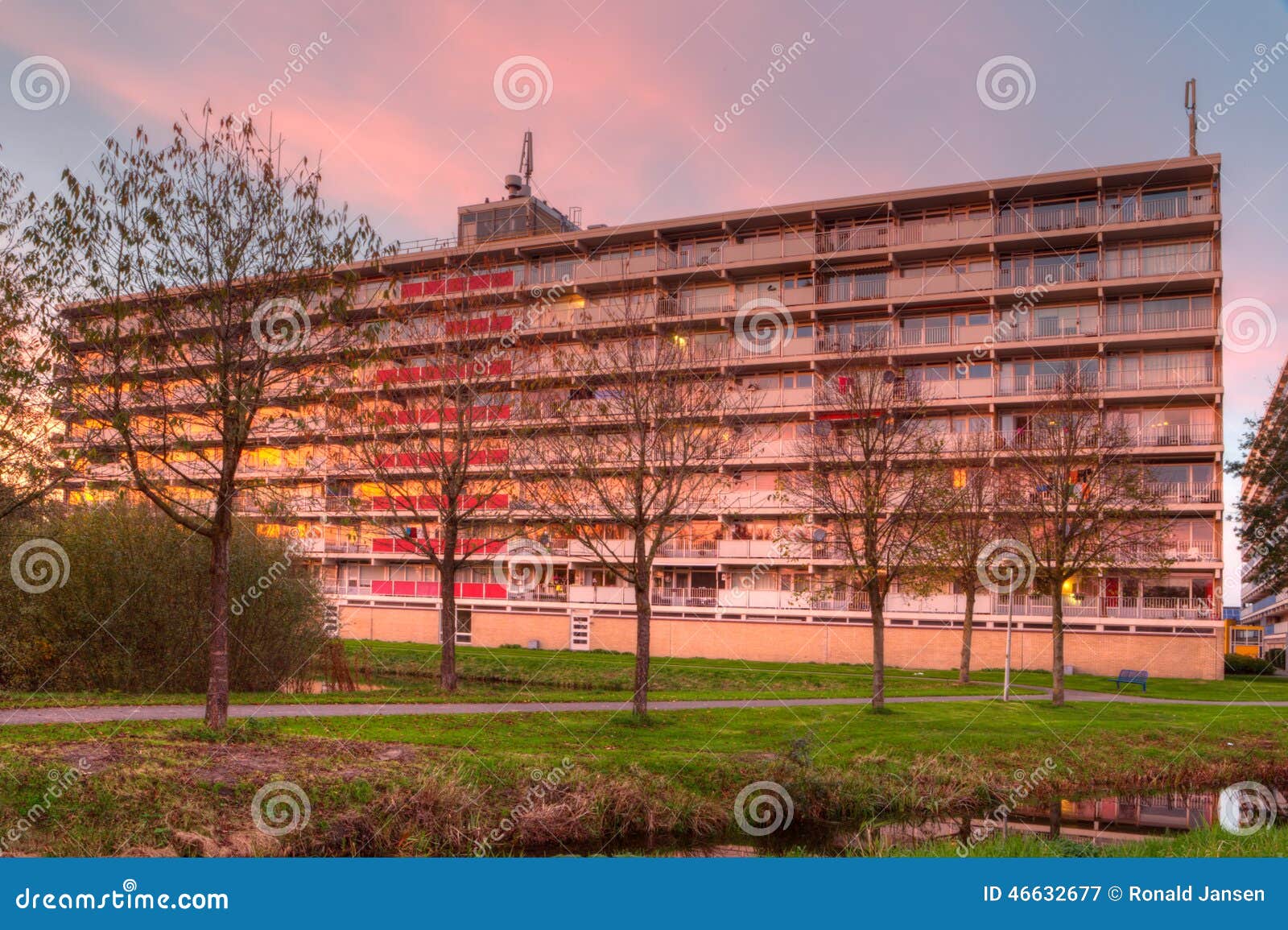 High-rise Buildings in the Evening Glow Editorial Photography - Image ...