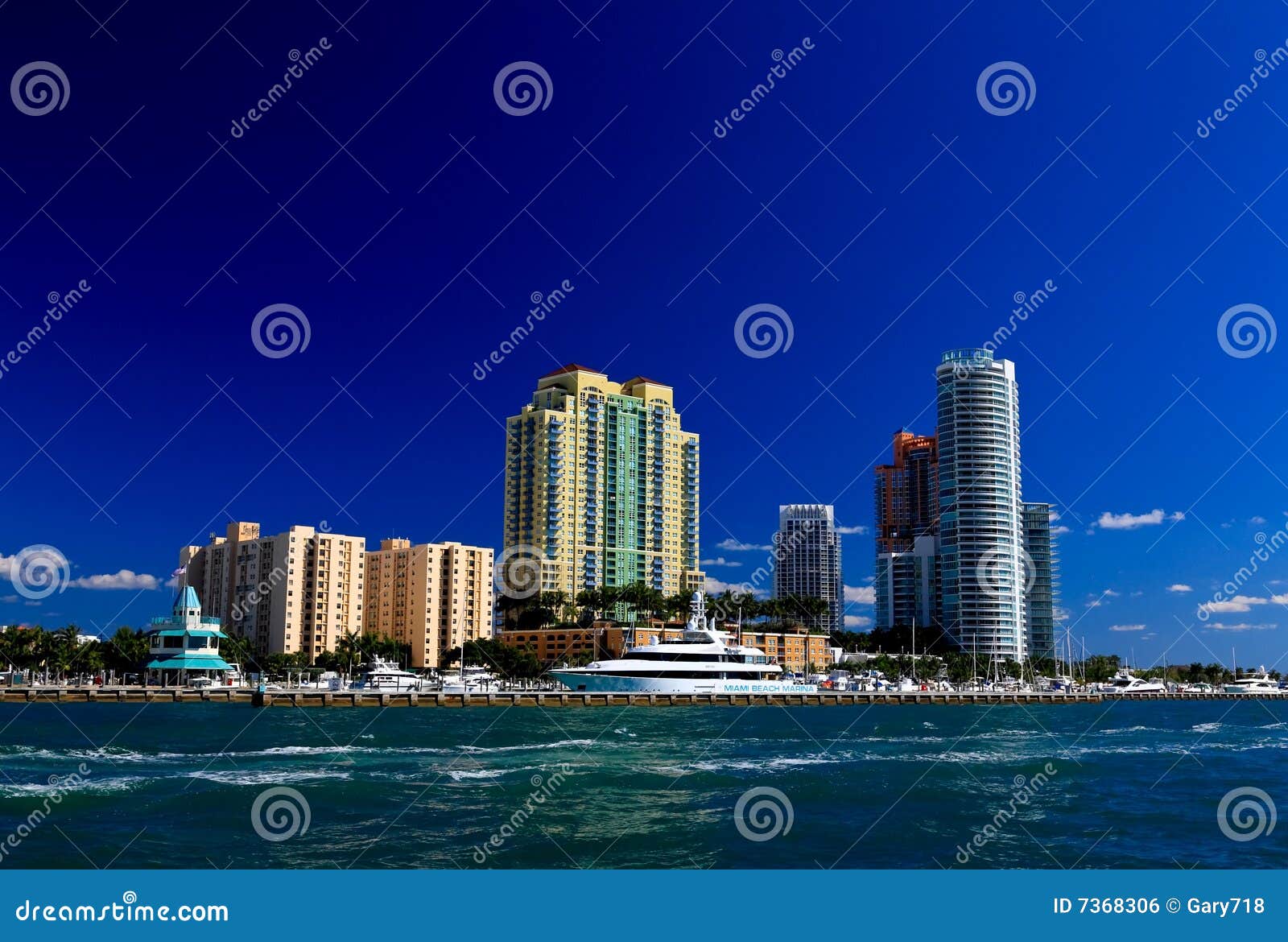 The High-rise Buildings in Miami Beach Stock Photo - Image of bridge ...
