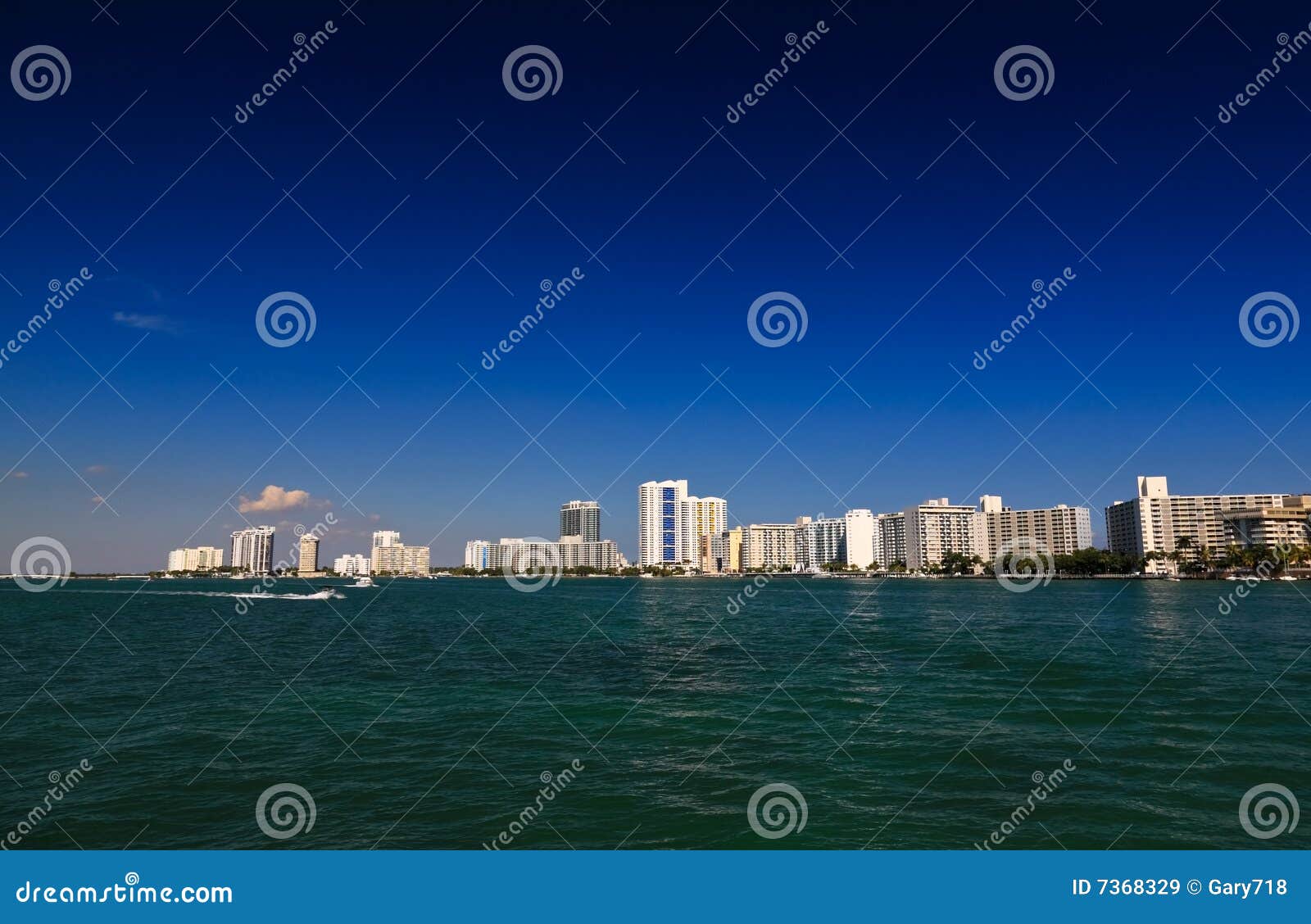 The High-rise Buildings in Miami Beach Stock Image - Image of skyline ...