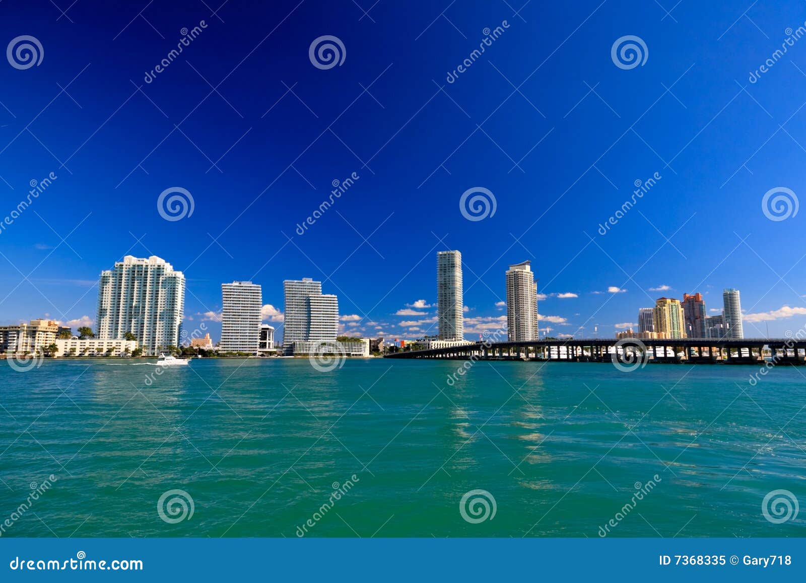 The High-rise Buildings in Miami Beach Stock Image - Image of tropical ...