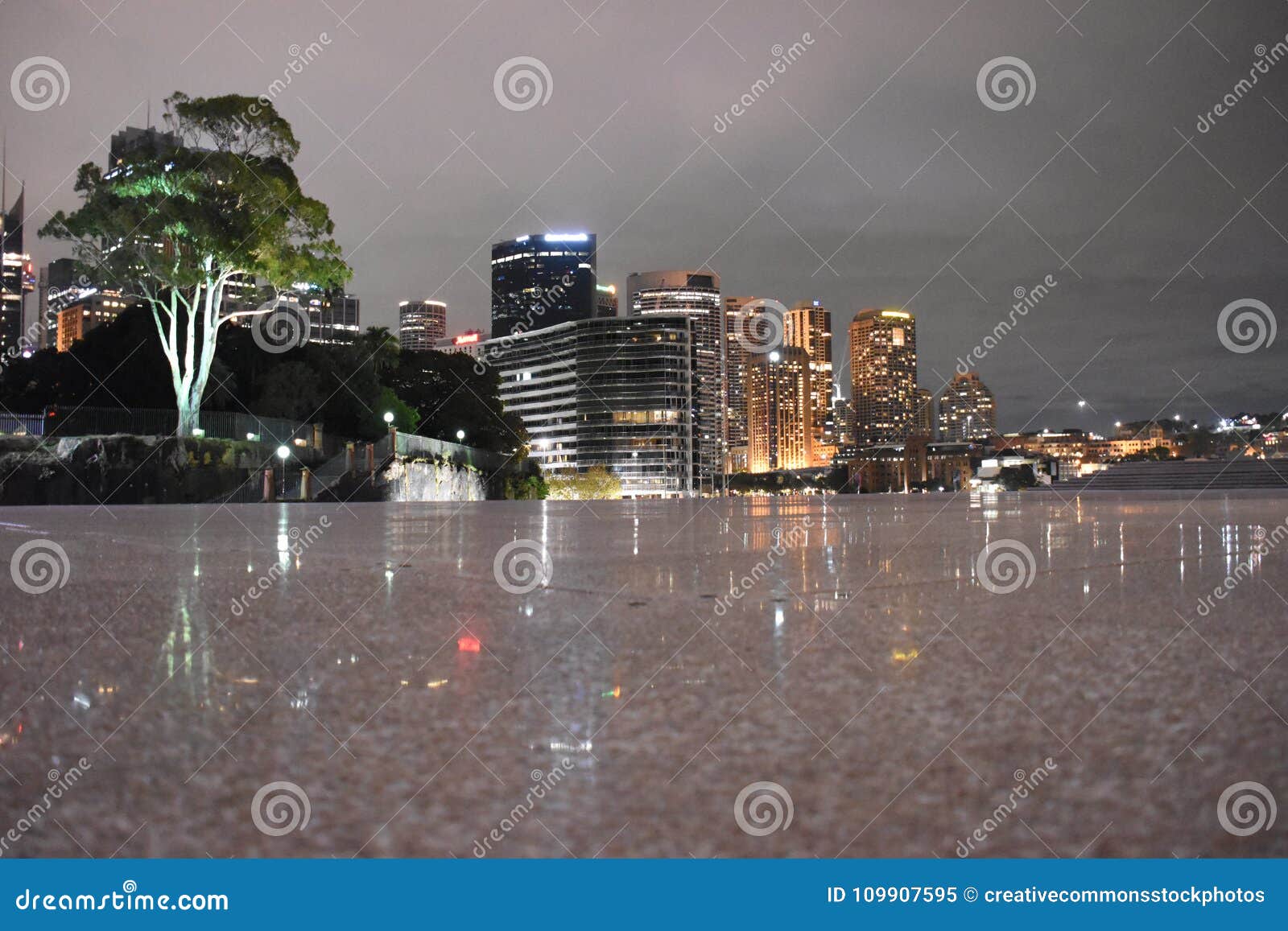 High-rise Buildings During Night Time Picture. Image: 109907595