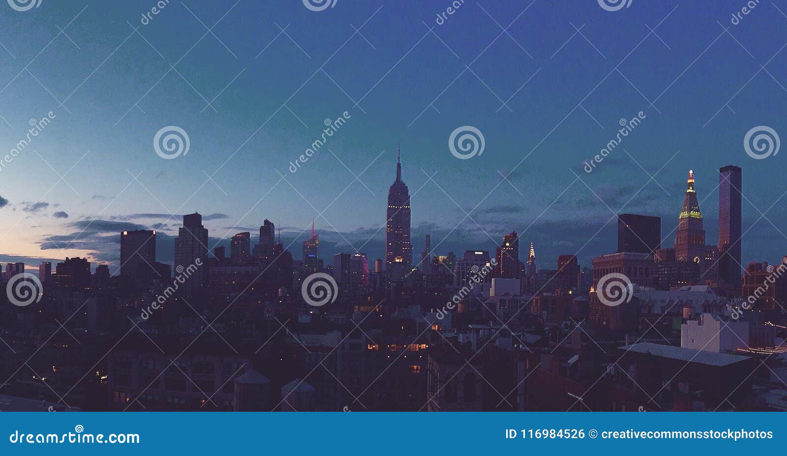 High-rise Buildings At Night Time Picture. Image: 116984526