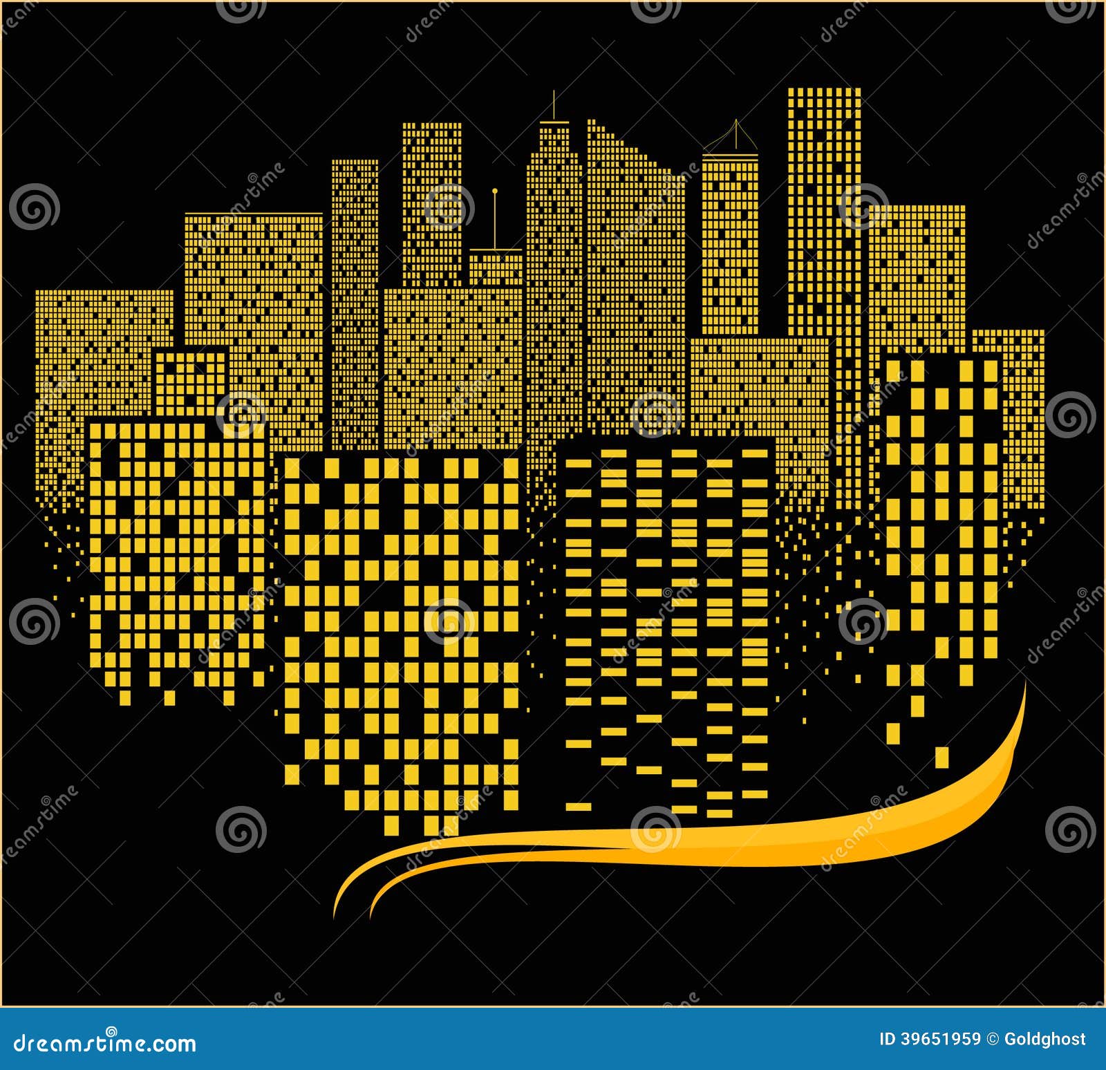 High-rise Buildings at Night Stock Vector - Illustration of clipart ...