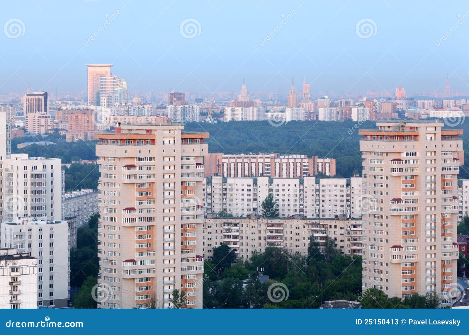 High-rise Buildings at Overcast Day in Moscow Stock Image - Image of ...