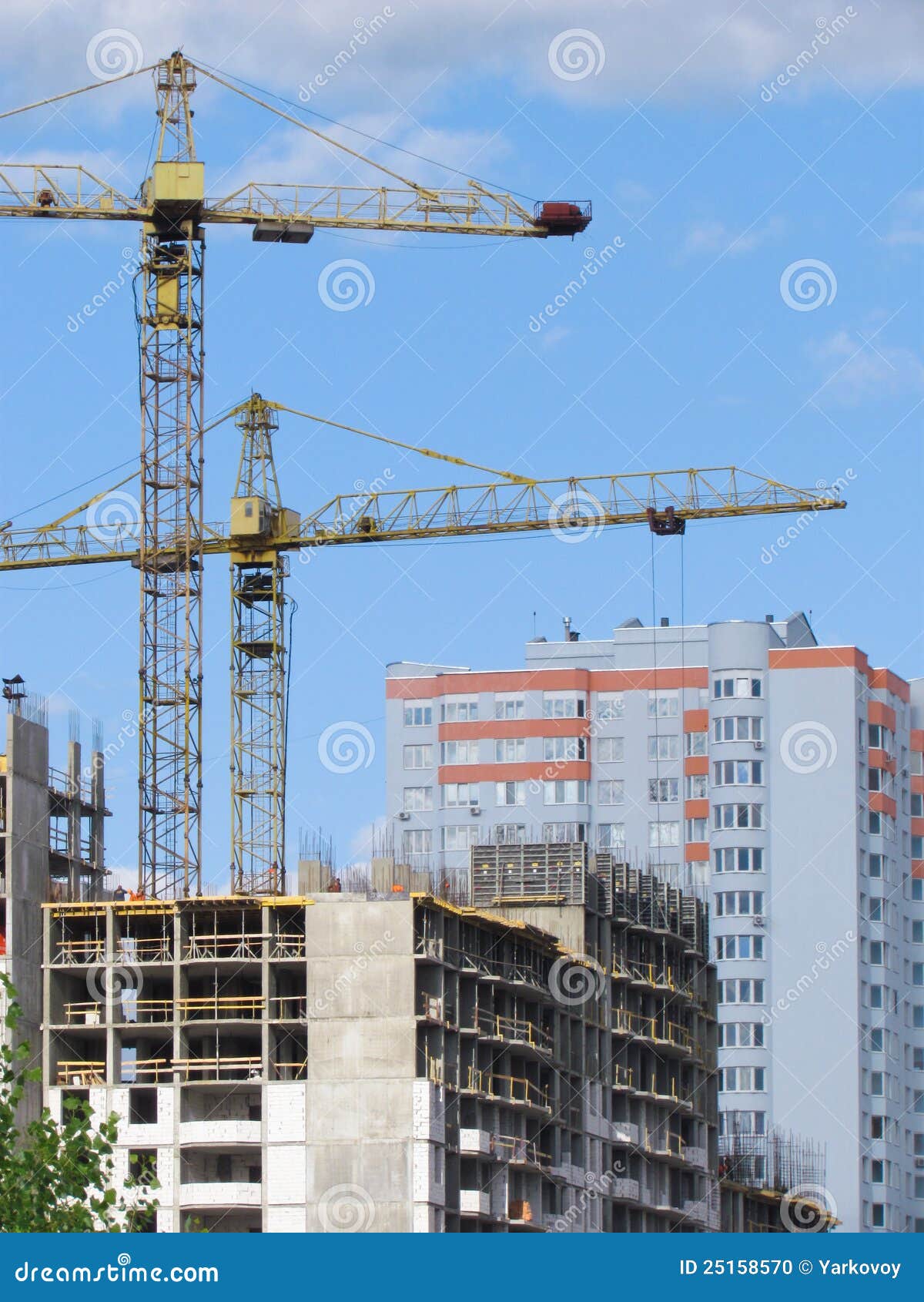 High-rise Buildings Under Construction in Progress. Stock Photo - Image ...