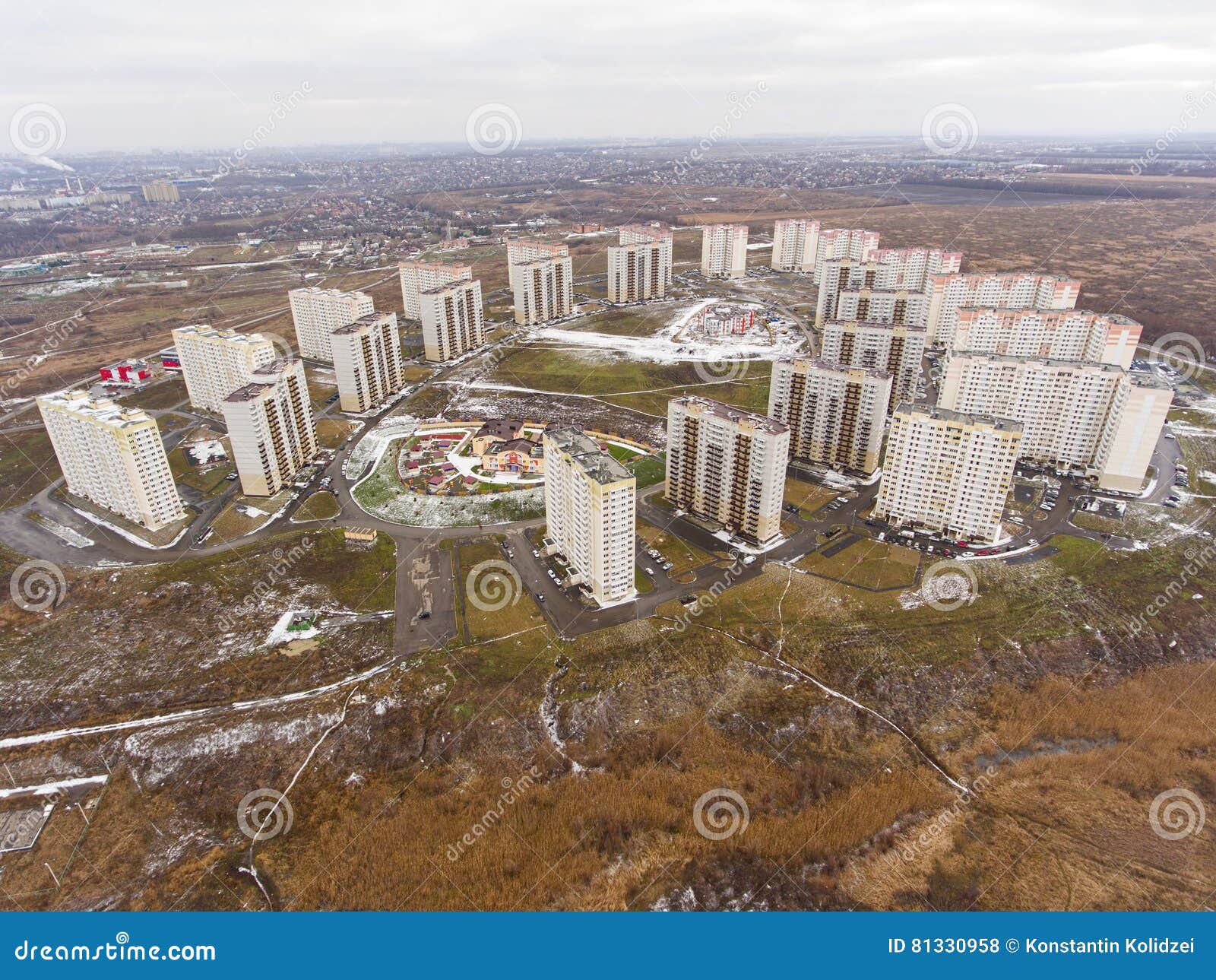 High-rise Buildings in the Winter. Stock Photo - Image of season ...