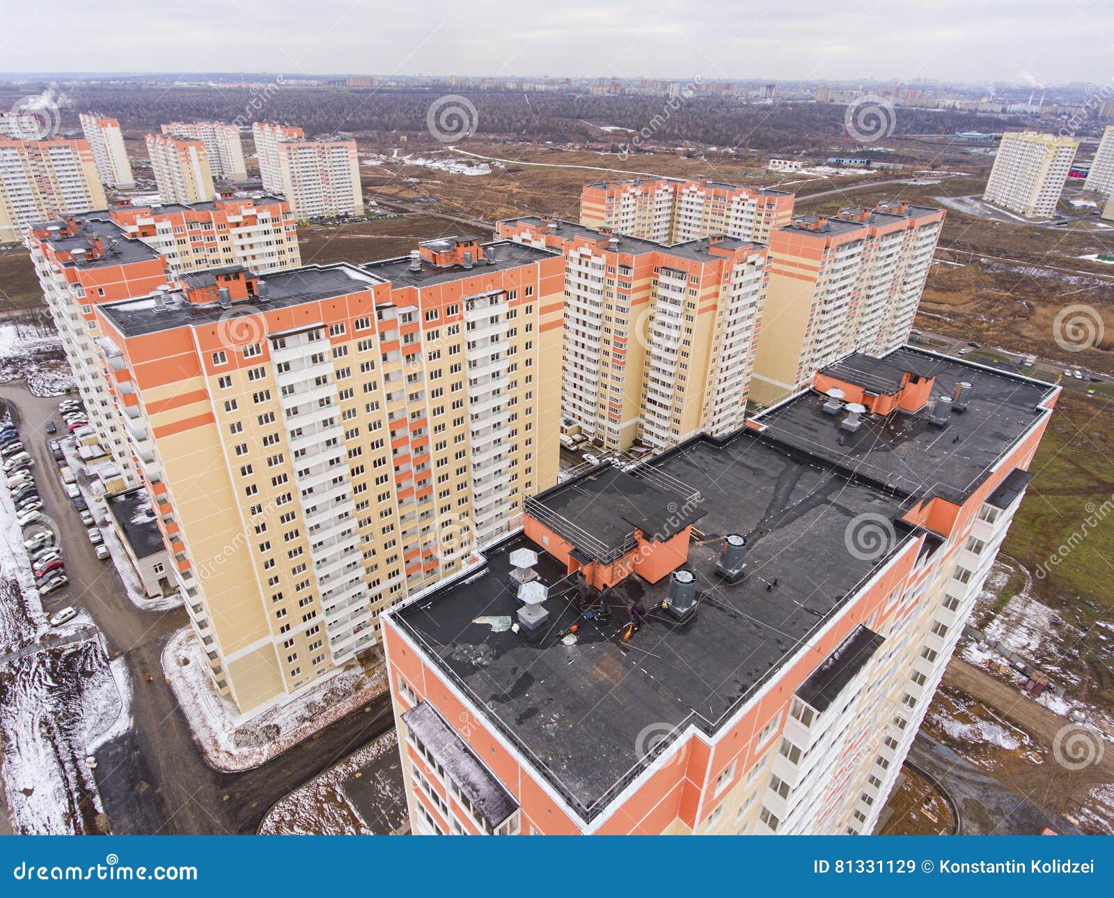 High-rise Buildings in the Winter. Stock Image - Image of architecture ...