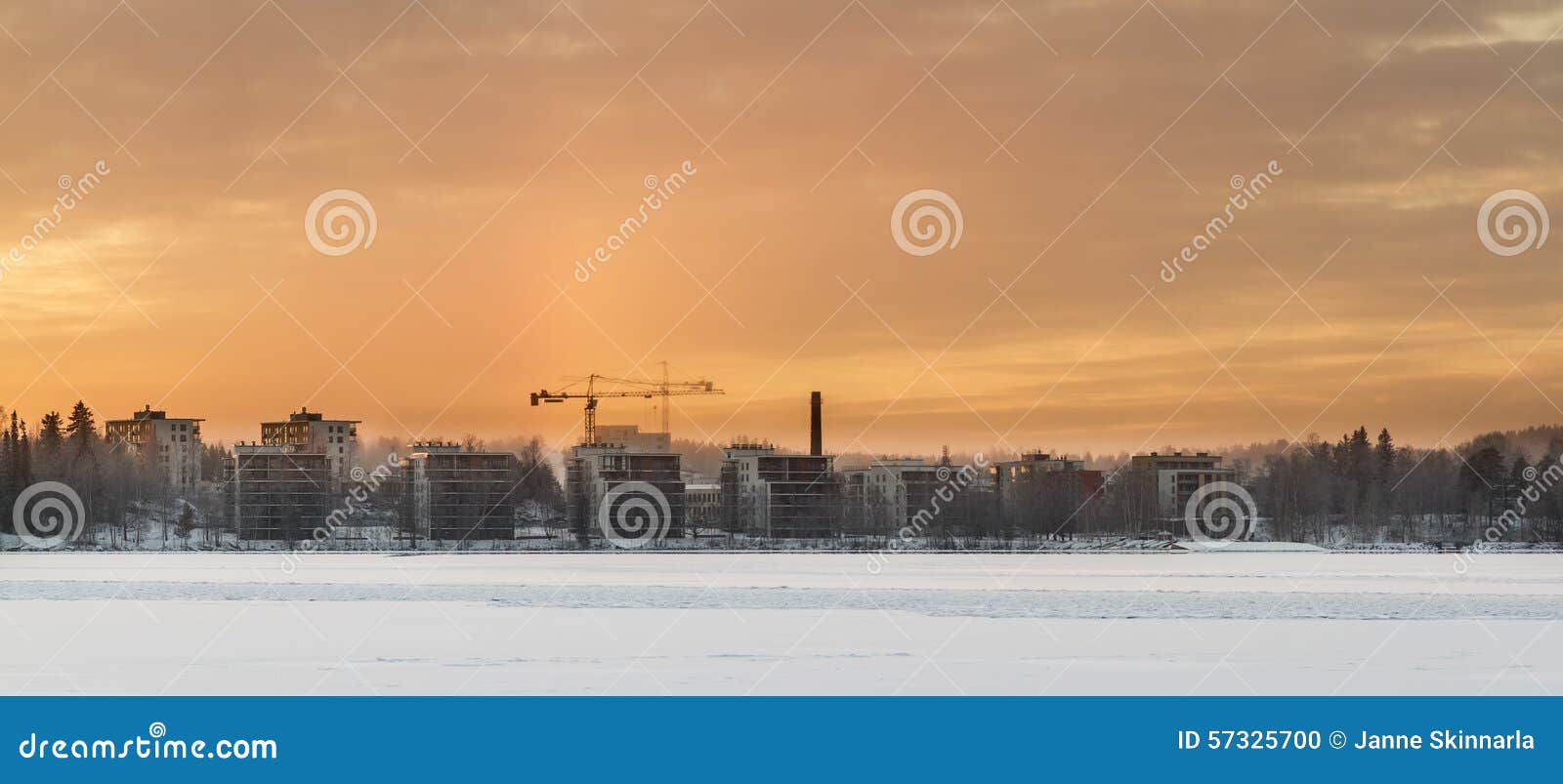 High-rise Buildings in Winter Landscape Stock Photo - Image of blue ...