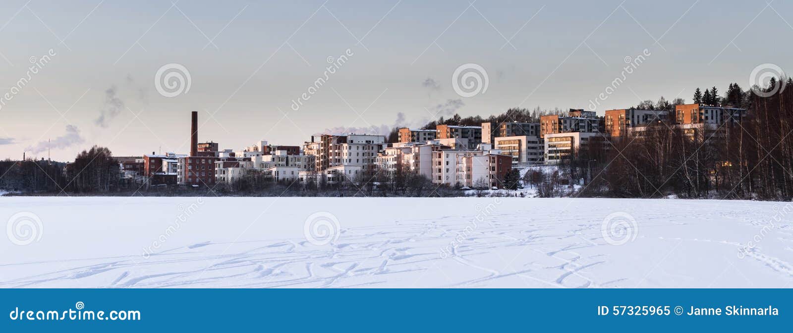 High-rise Buildings in Winter Landscape Stock Image - Image of ...