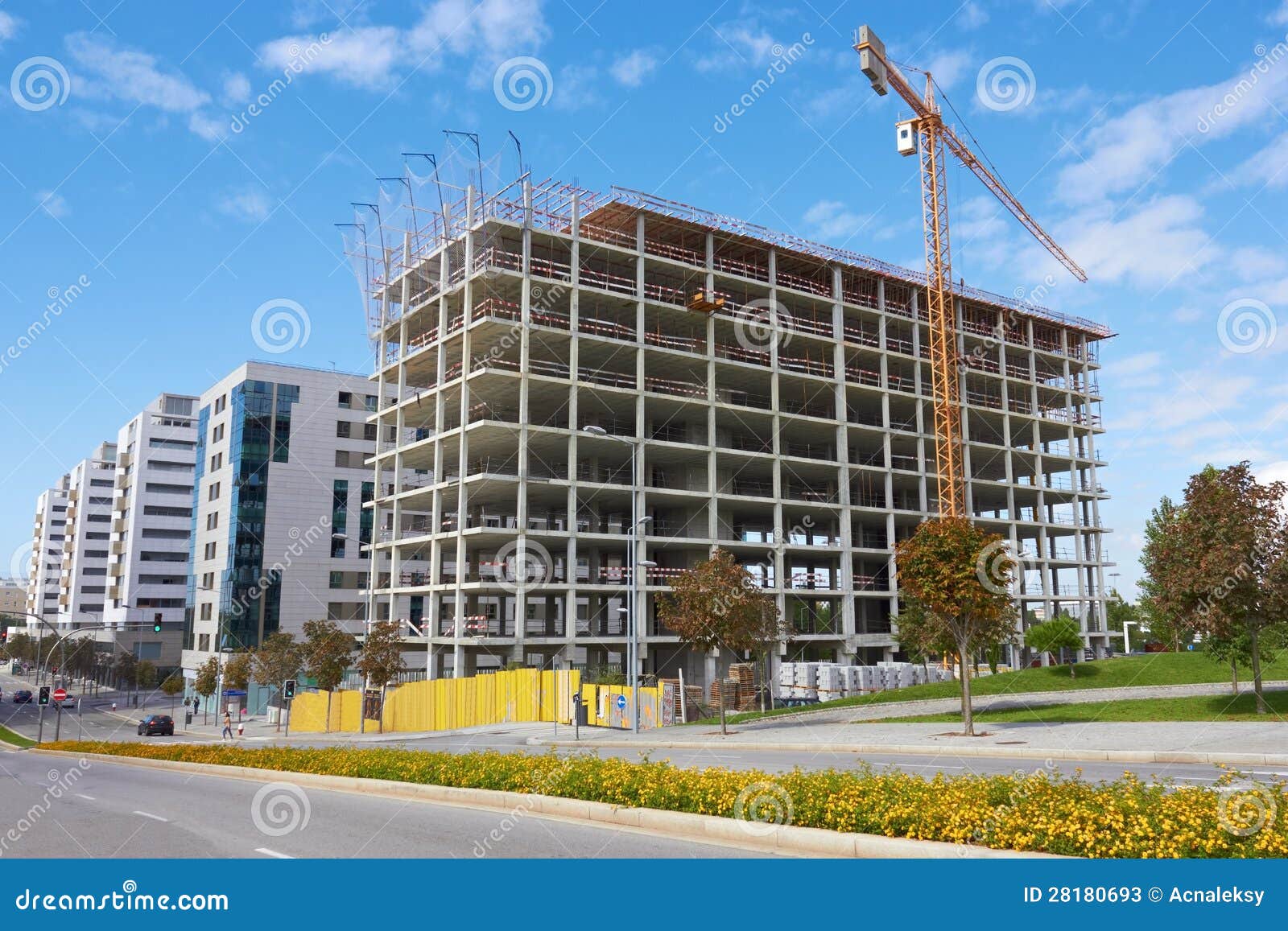 High rise construction stock image. Image of safety, architecture ...