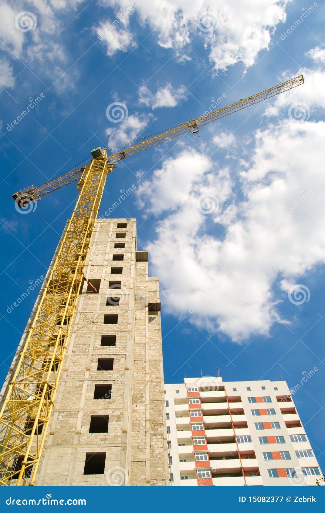 High-rise Construction Crane Stock Image - Image of industry, exterior ...