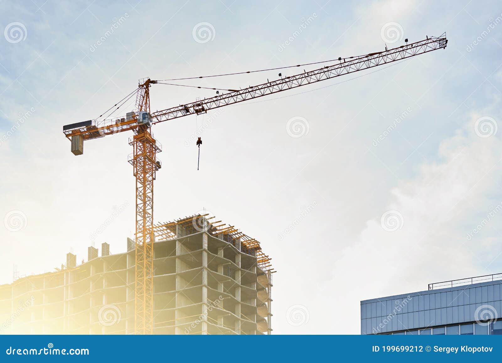 High-rise Construction Crane Stock Photo - Image of frame, equipment ...