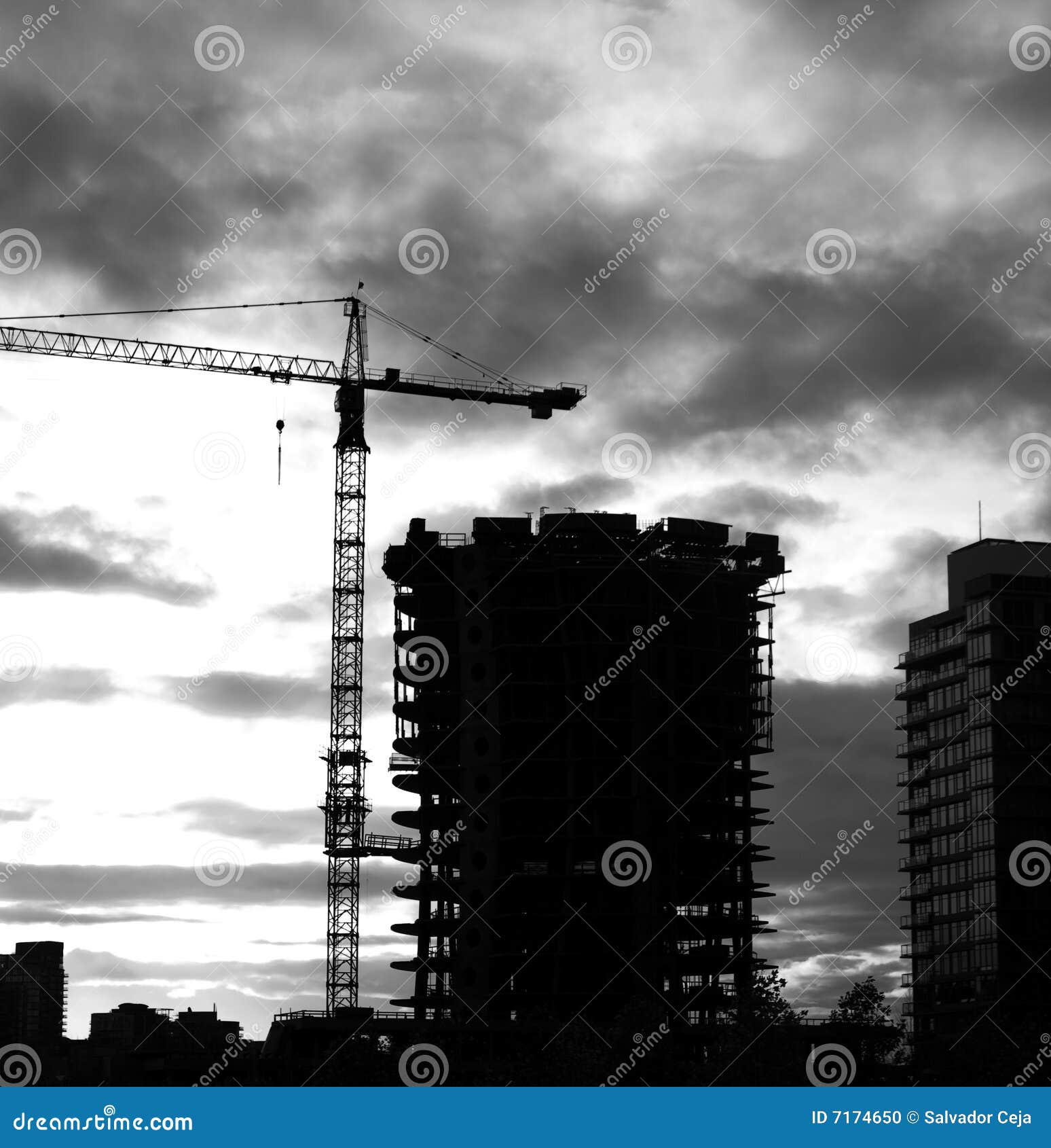 High Rise Construction Evening Stock Photo - Image of accomodation ...