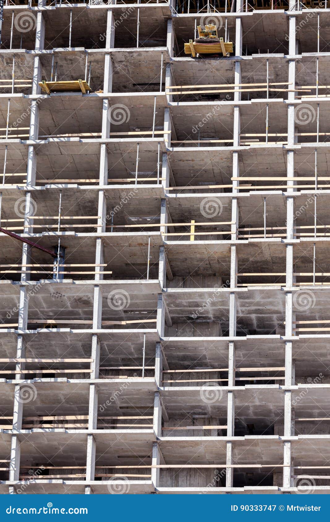 High-rise Construction Site with Concrete Structure in Process Stock ...