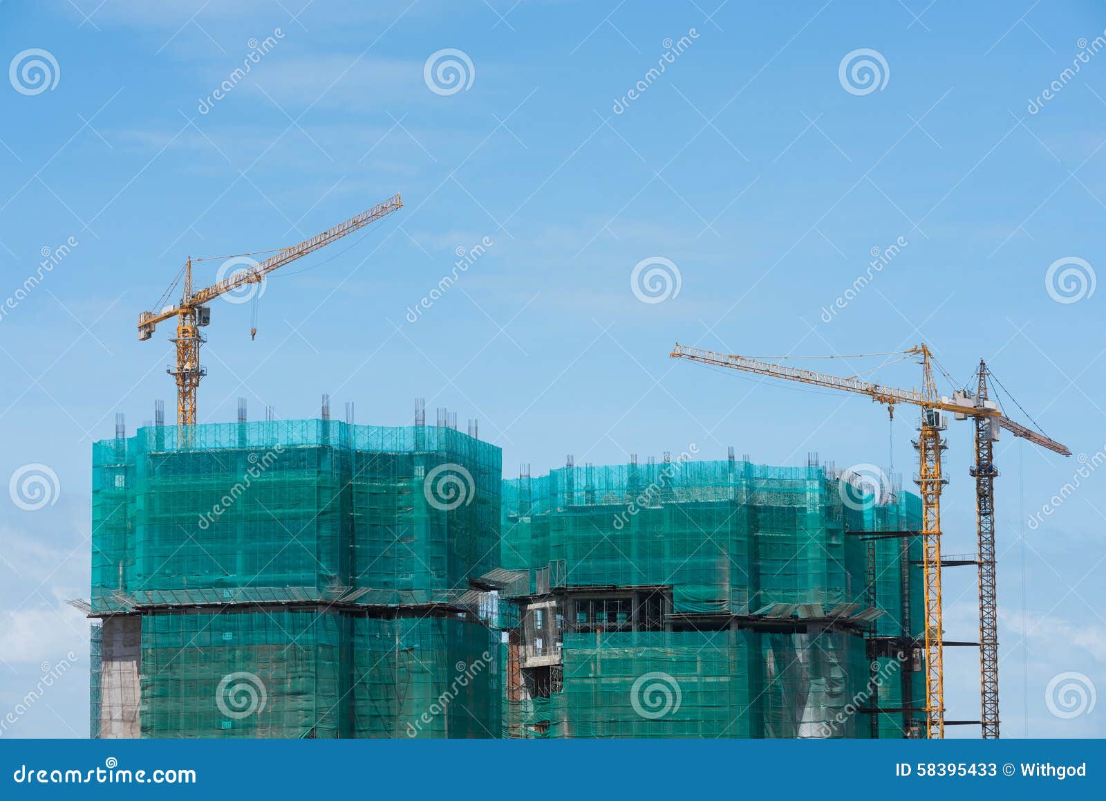 High rise construction stock image. Image of blue, rigger - 58395433