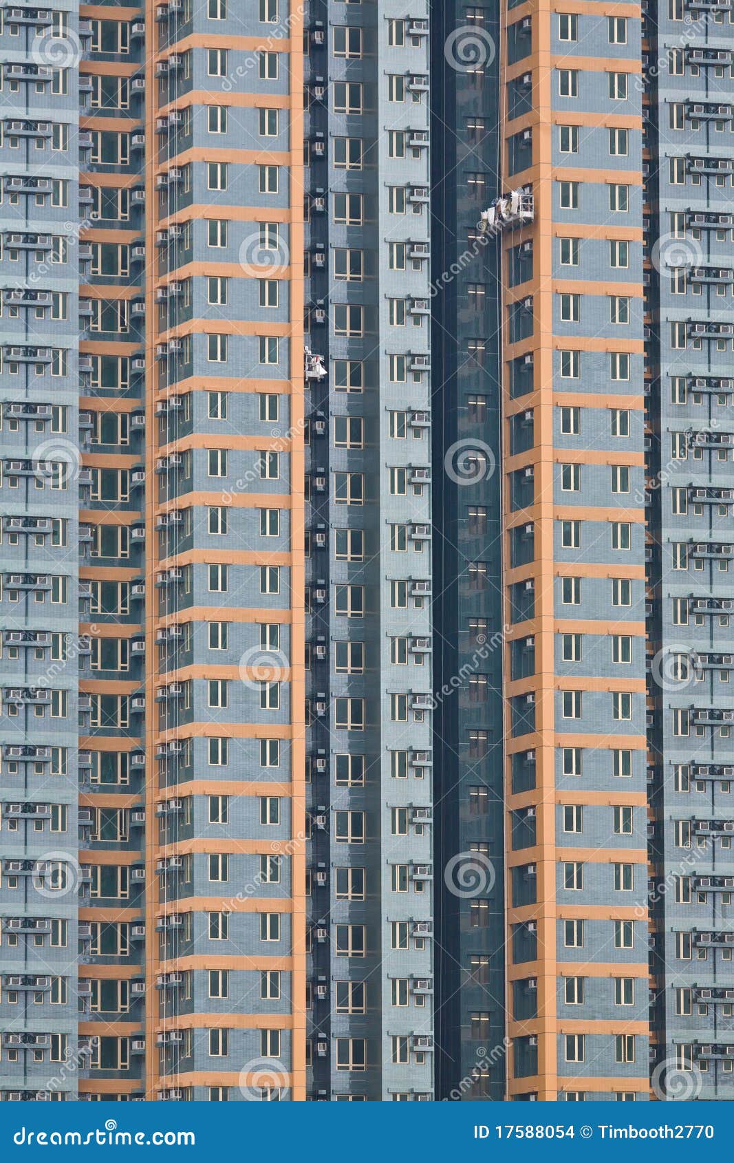 High Rise Flats with Window Cleaners Stock Photo - Image of hiong ...