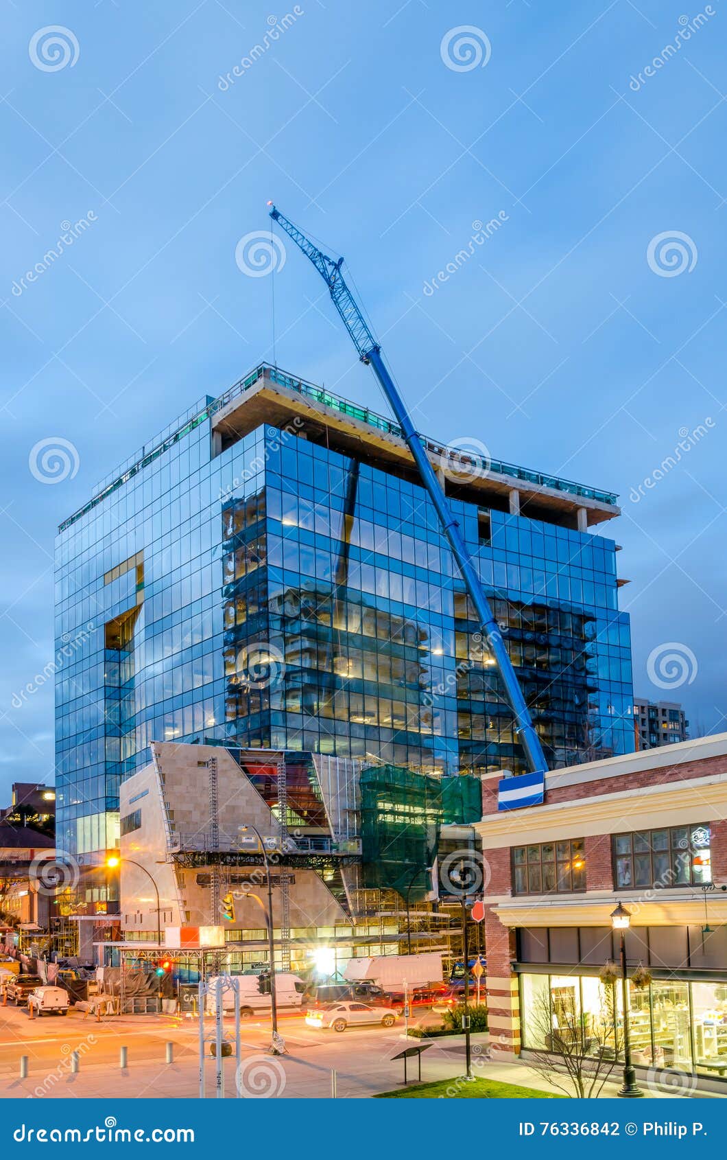 High-rise Glass Building Under Construction Stock Photo - Image of ...