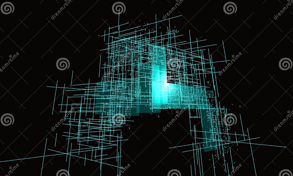 A High - Rise Graphic Design Consisting of Binary Numbers. Stock ...