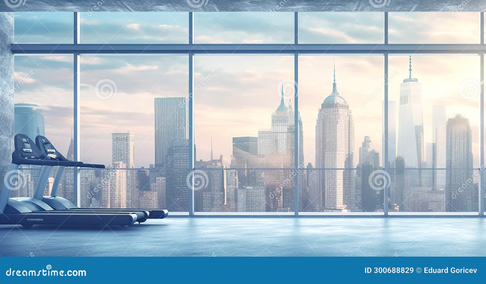 High-rise Gym with Panoramic City Views Offers a Tranquil Setting for ...