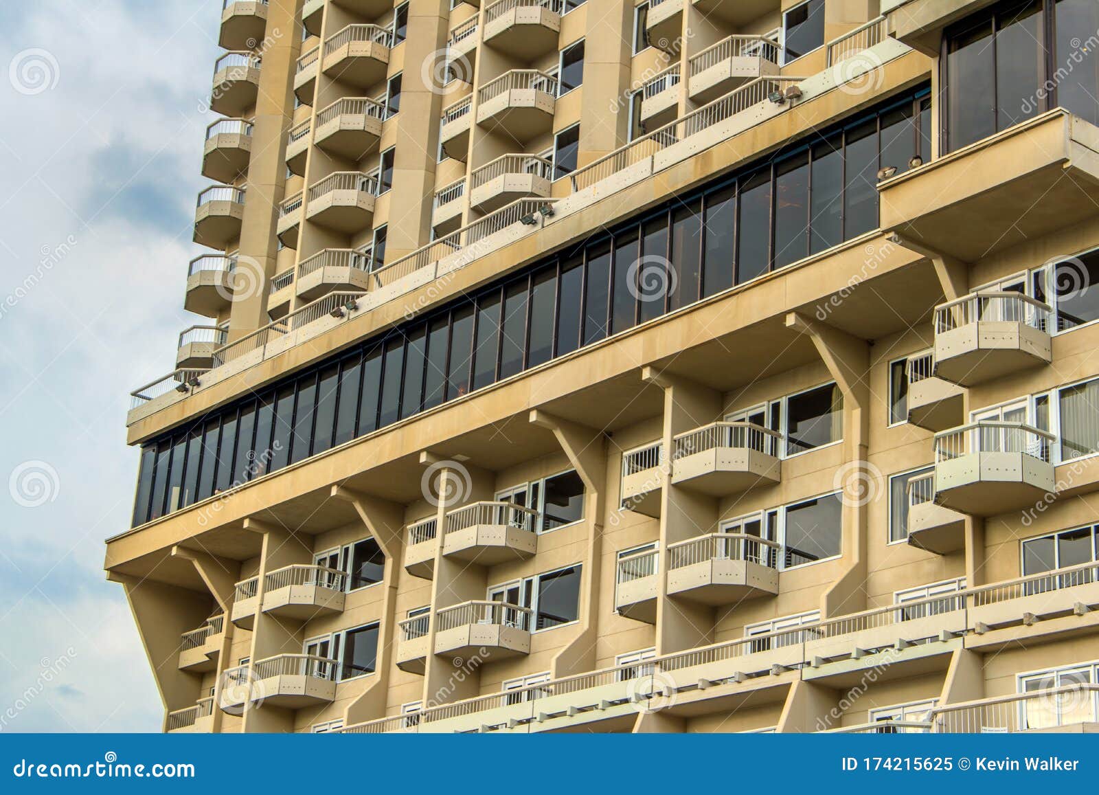 High Rise Hotel with Balconies Stock Image - Image of hotel, home ...