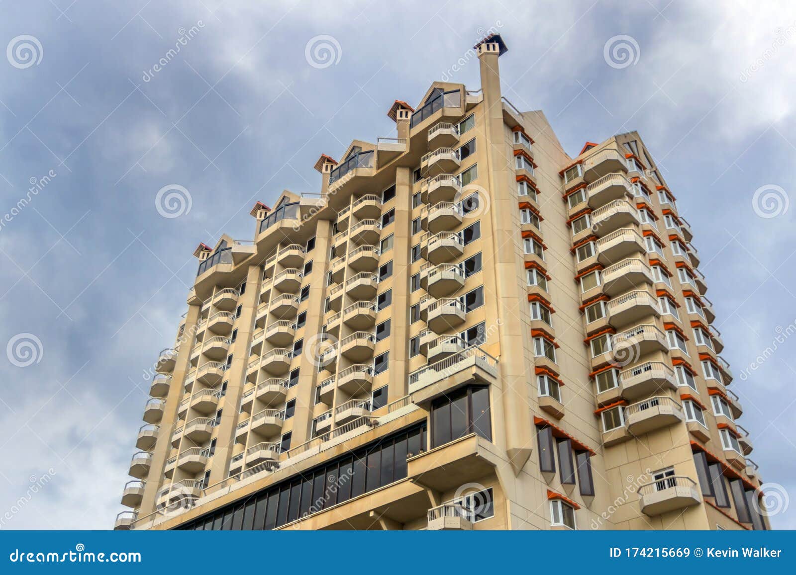 High Rise Hotel with Balconies Stock Image - Image of tower, rise ...
