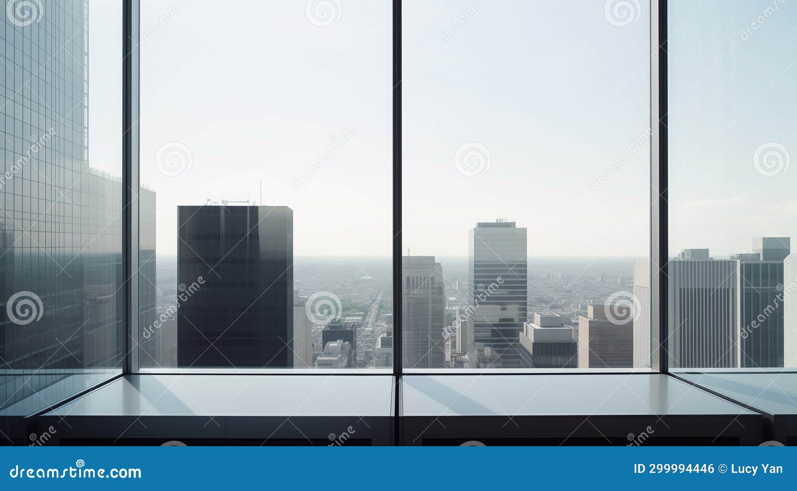 High-rise Modern Building with Wide Windows of City View. Empty Room ... High-rise Modern Building with Wide Windows of City View. Empty Room ...