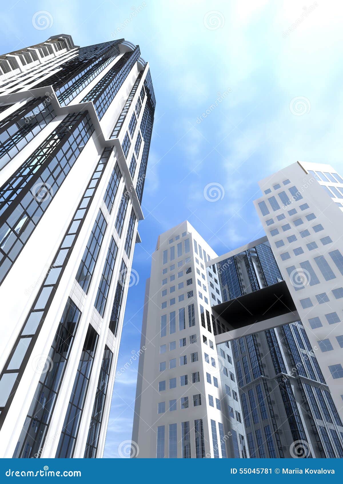 High-rise modern buildings stock illustration. Illustration of design ...