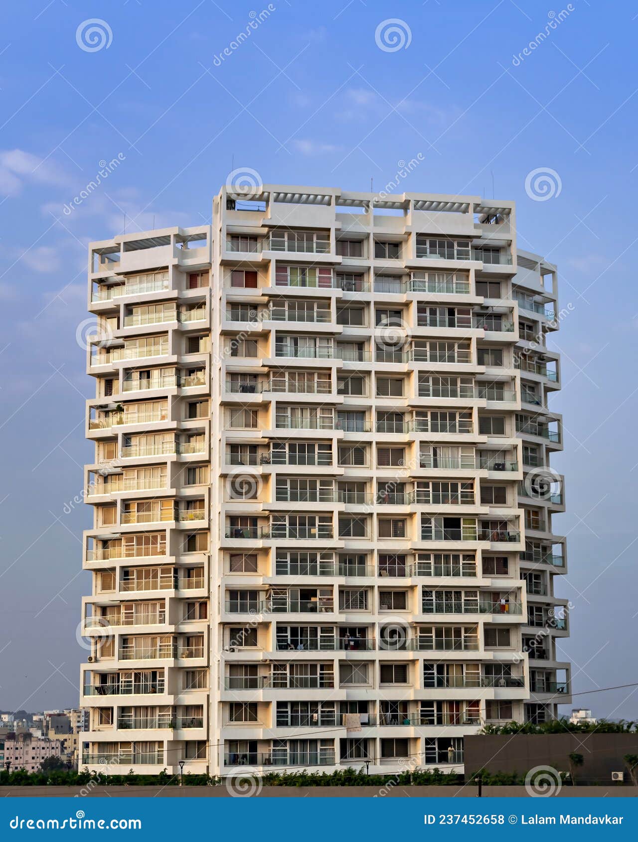 High Rise, Modern 15 Floors Tall Building with Clear Blue Sky ...
