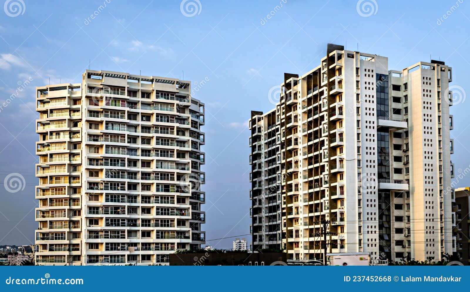 High Rise, Modern Tall Buildings with Clear Blue Sky Background Stock ...