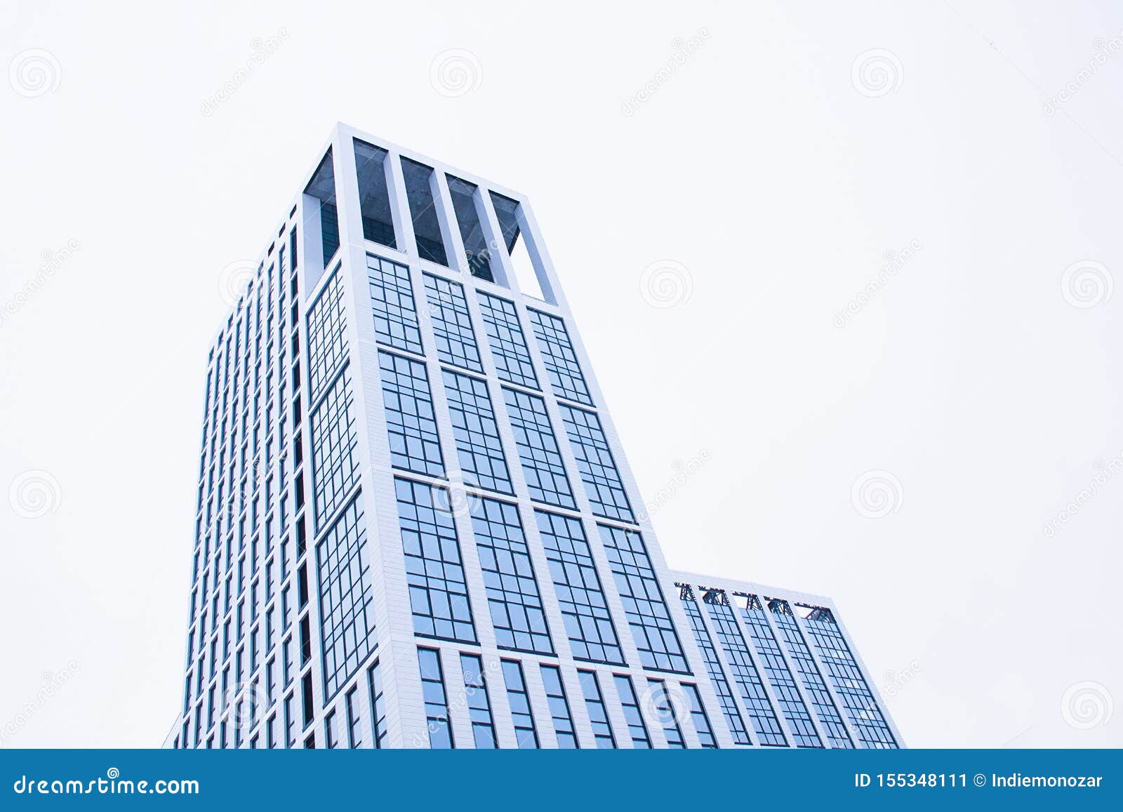 A High-rise Office Building with Blue Glass Windows Stock Image - Image ...