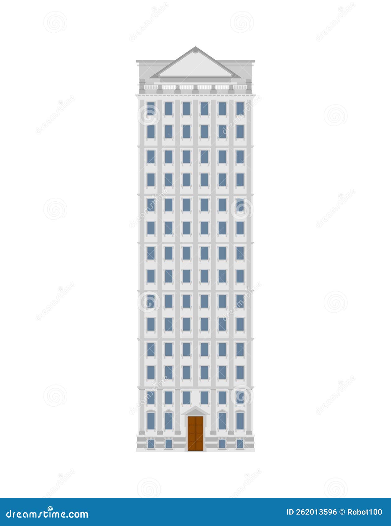High Rise Office Building Isolated. Vector Illustration Stock Vector ...