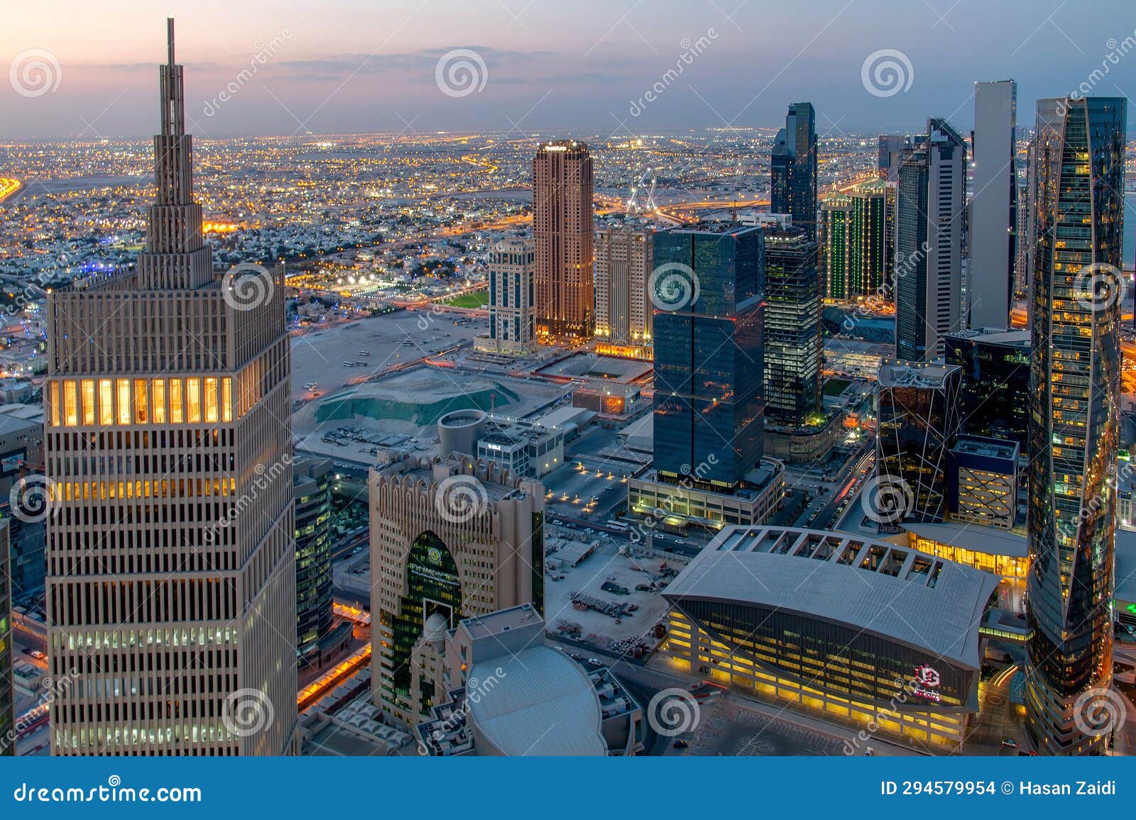 High Rise Office Buildings on the Corniche in Doha Editorial Stock ...
