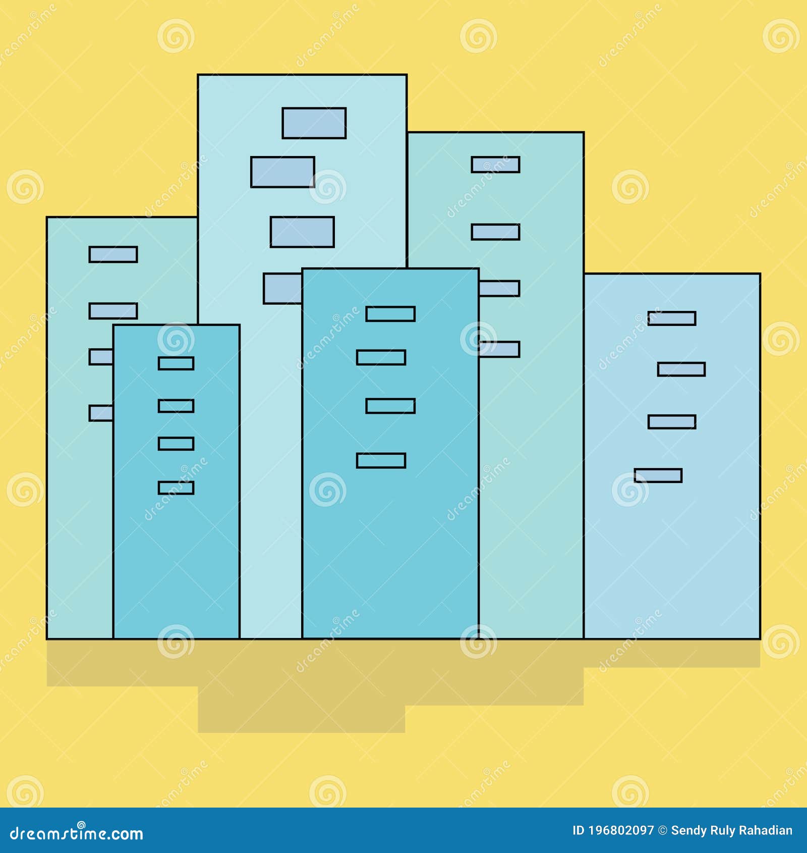 High rise office buildings stock vector. Illustration of architecture ...