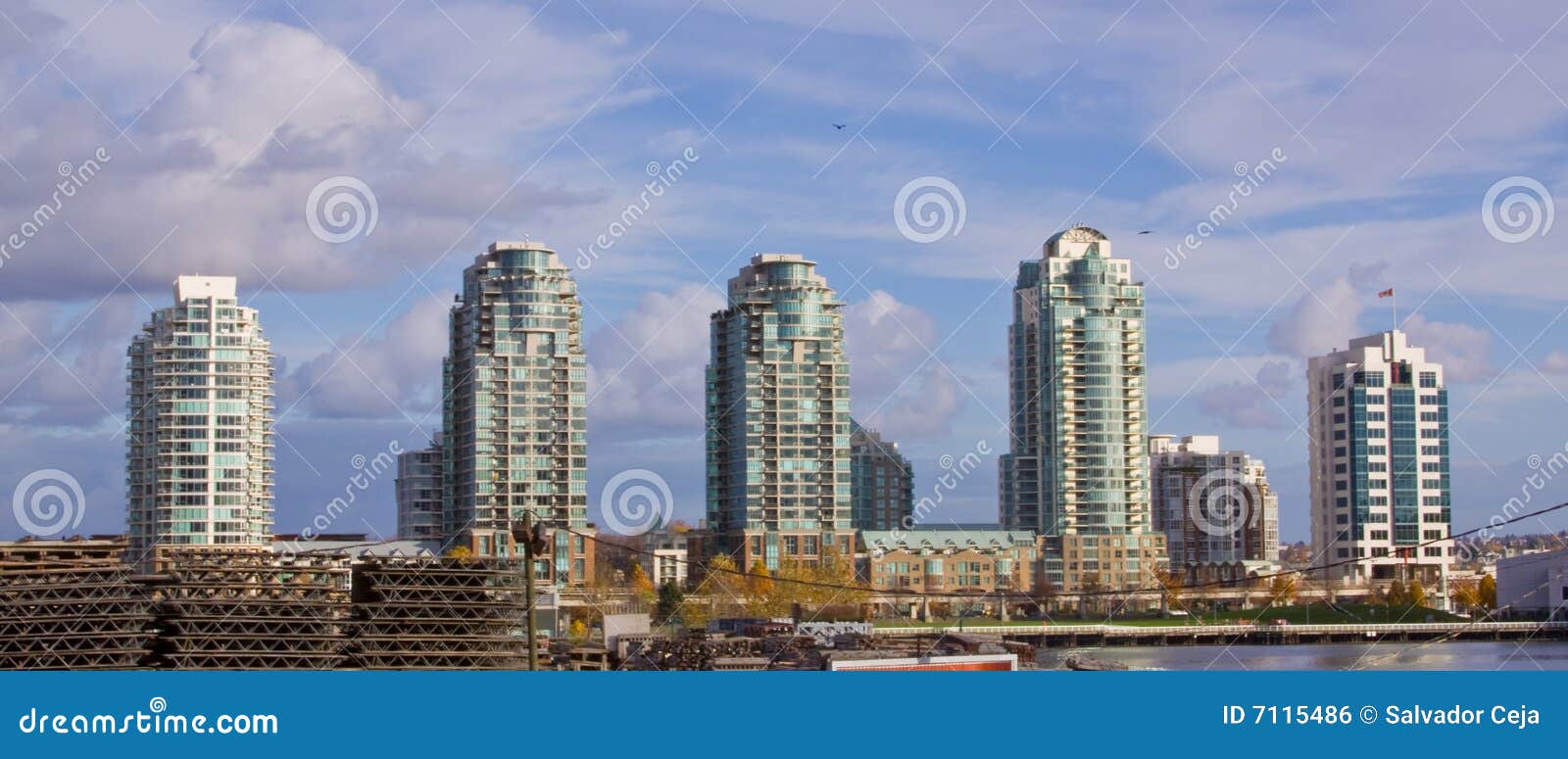 High rise skyline stock photo. Image of blue, area, architect - 7115486