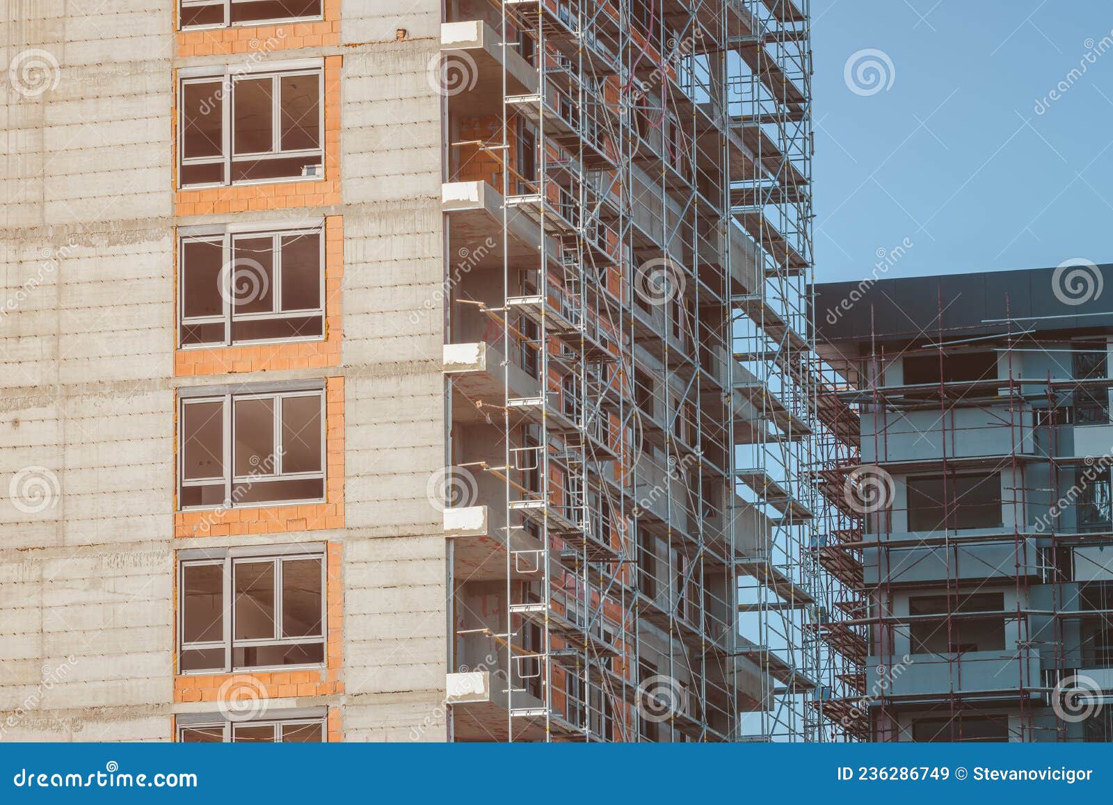 High-rise Skyscraper Building Under Construction Stock Image - Image of ...