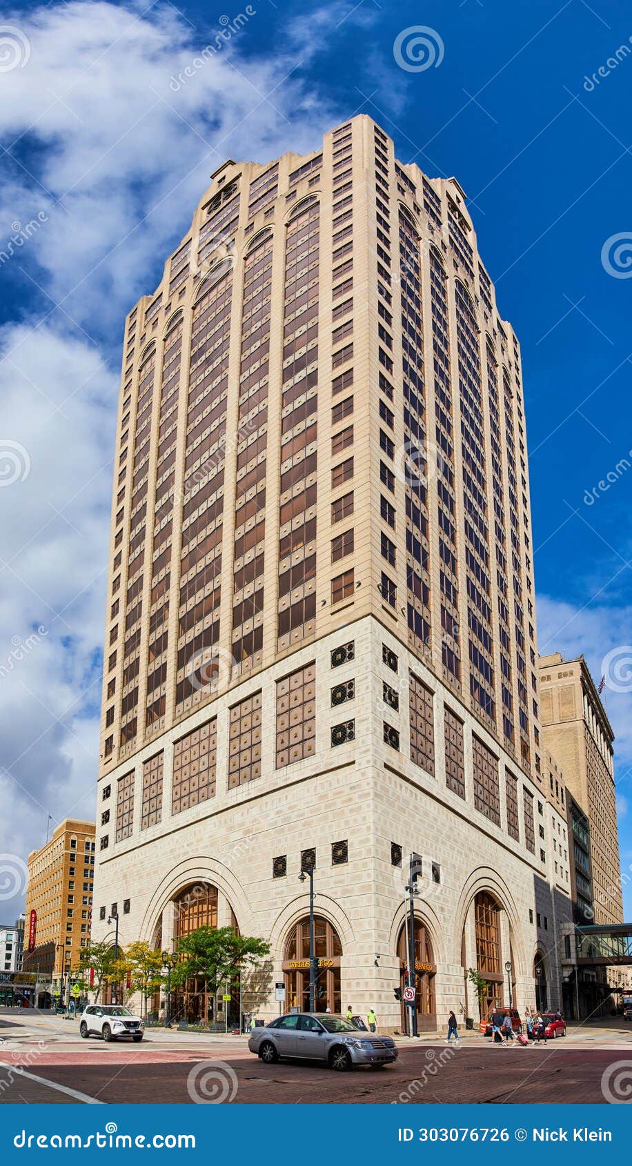 High-Rise with Stone Facade and Modern Windows, Downtown Milwaukee ...